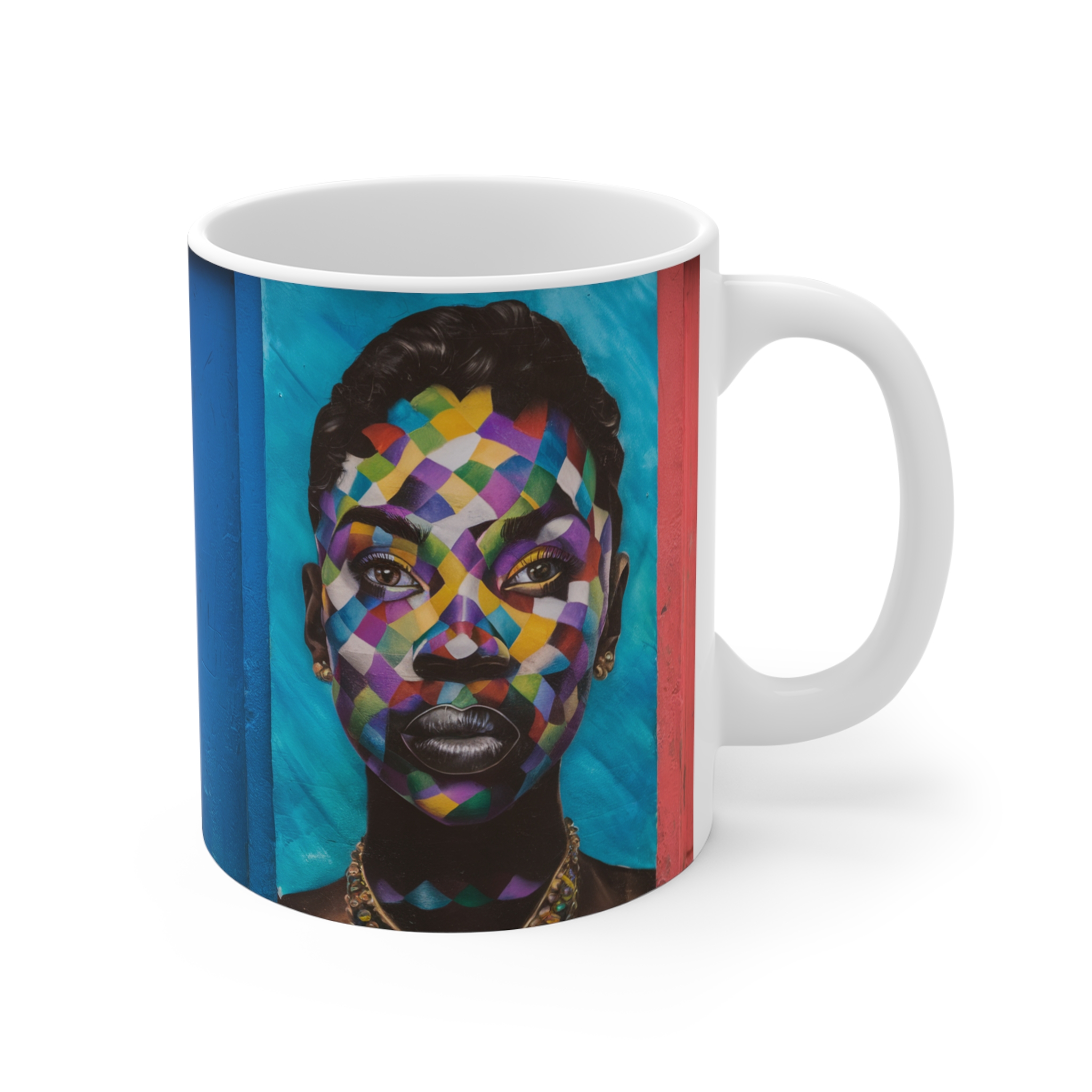 Beautiful African Woman Coffee Mug Realistic Urban Art Mural Style ...