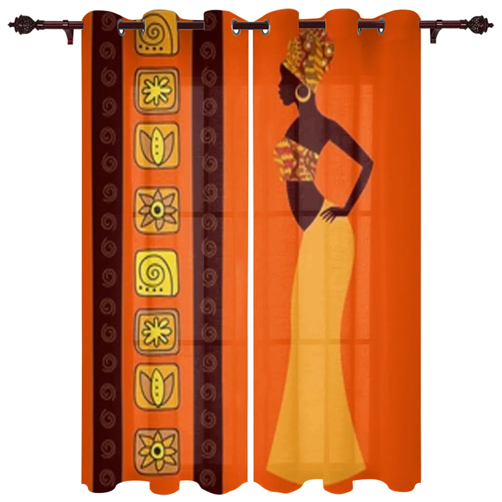 Beautiful African Woman Window Curtains For Living Room Bedroom Luxury ...