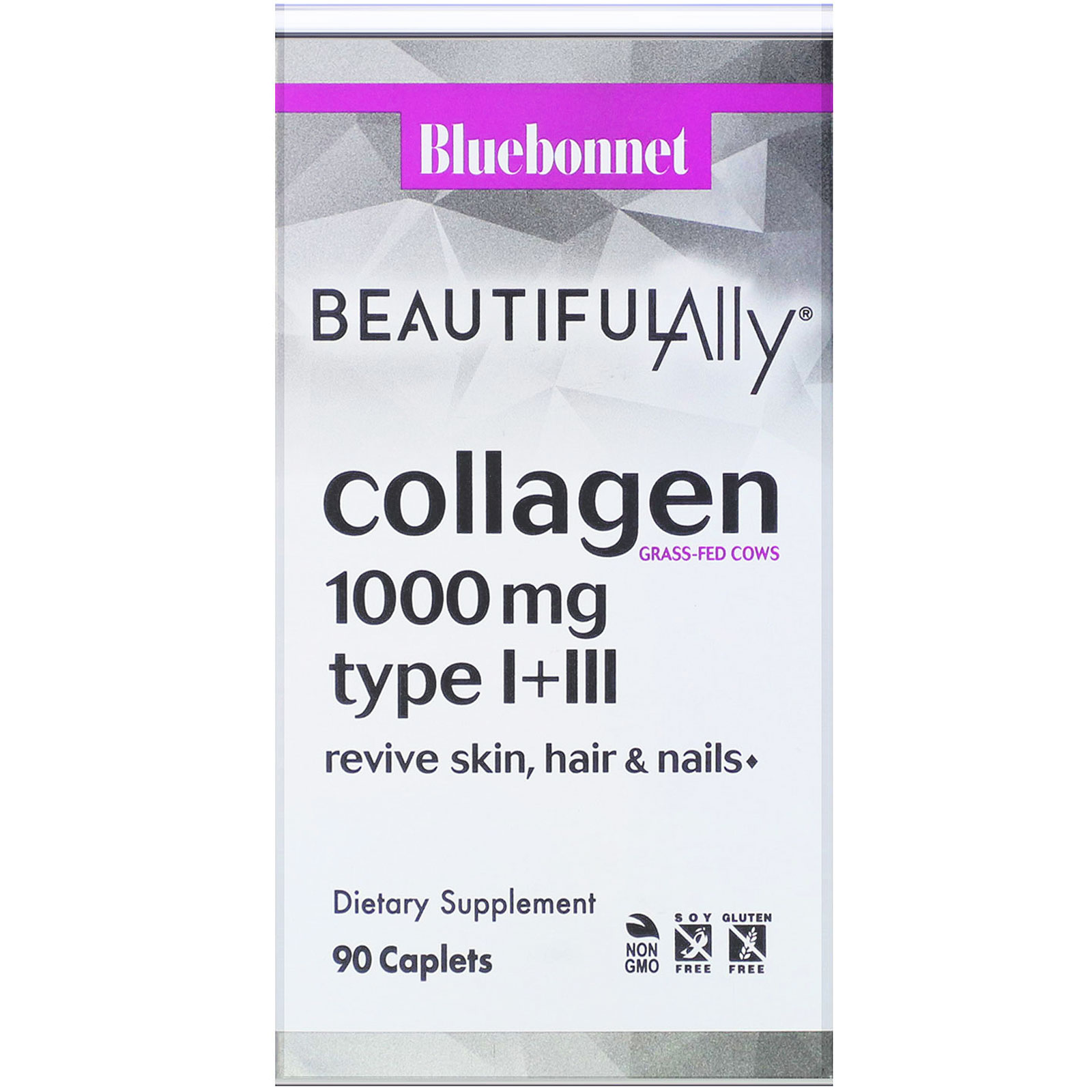 Beautiful Ally, Collagen Type I+III, 1,000 mg, 90 Caplets, Bluebonnet ...