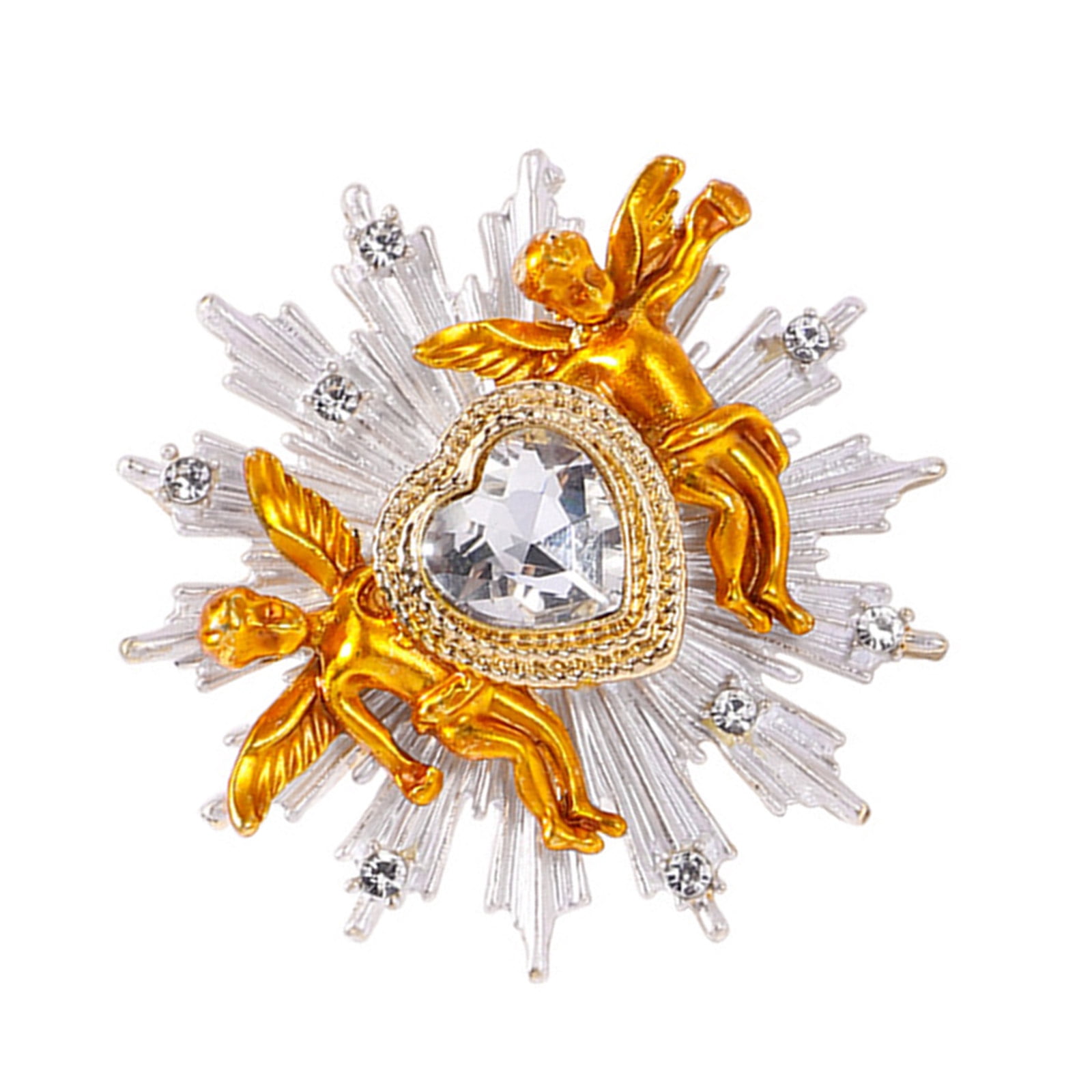 Beautiful Angelic Heart Brooches Stylish Angelic Heart Brooch Pin Unique Lapel Pin for Women Men ...