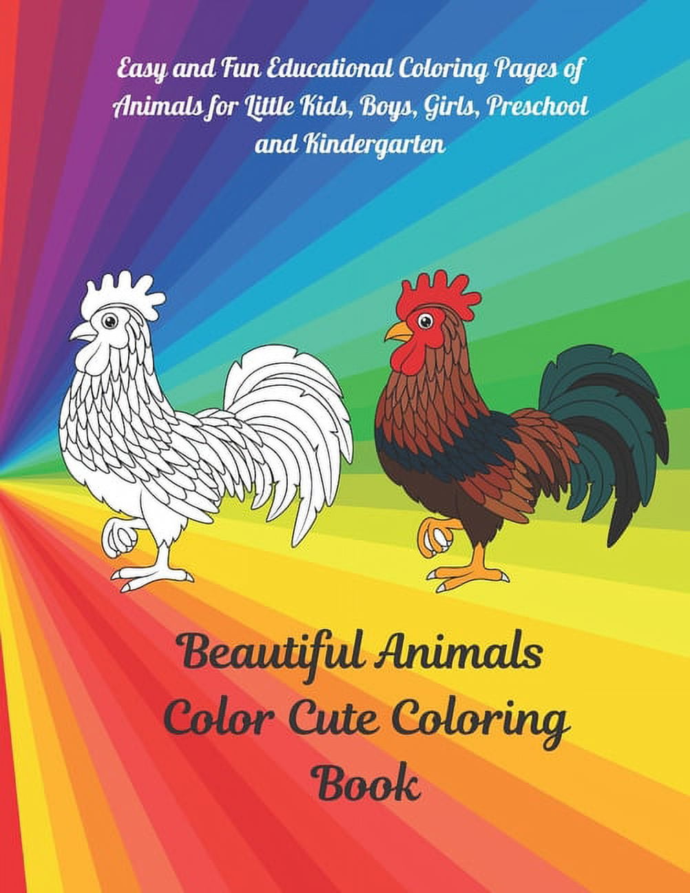 Beautiful Animals - Color Cute Coloring Book - Easy and Fun Educational ...