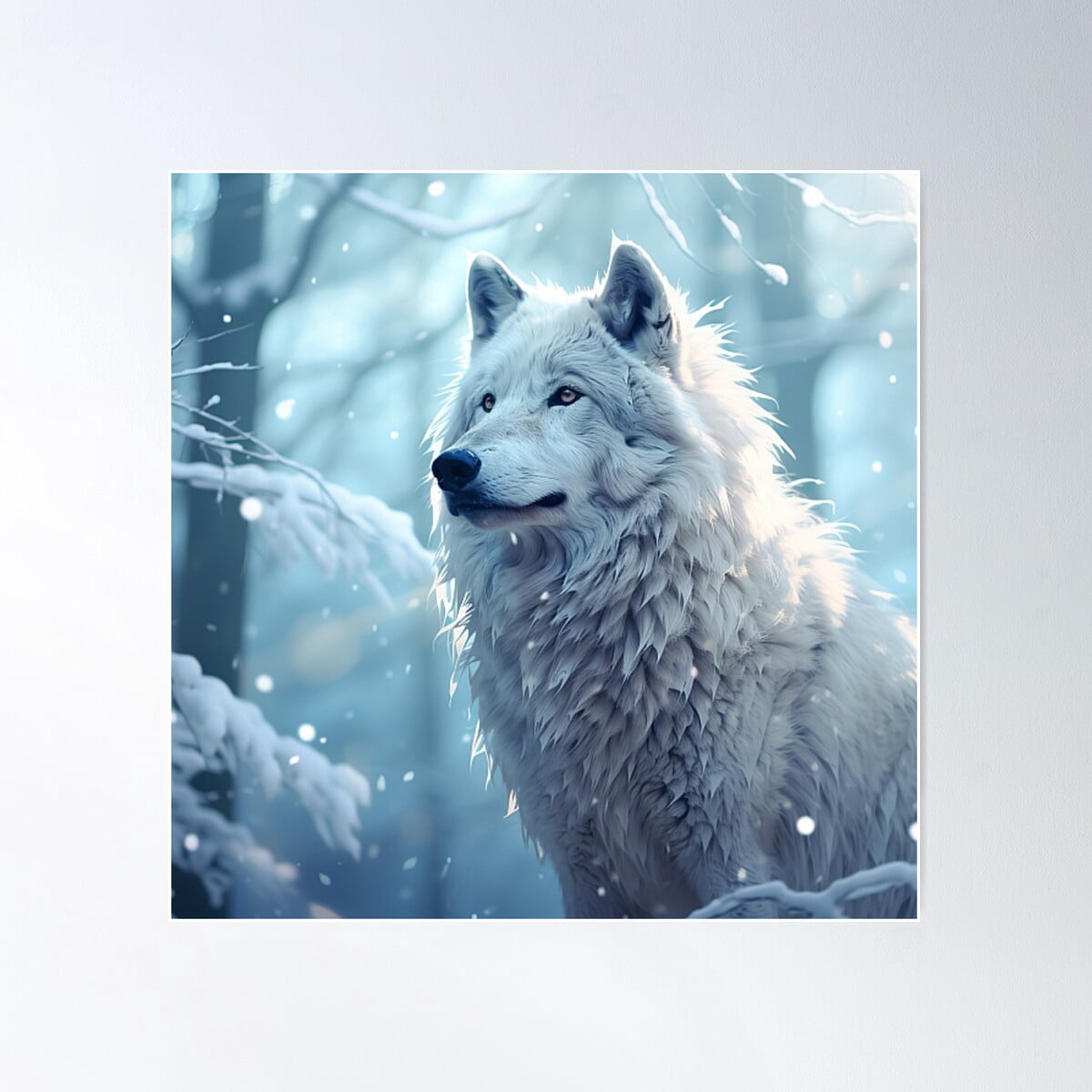 Beautiful Arctic Wolf Photography Poster Wall Art, Modern Wall Decor ...