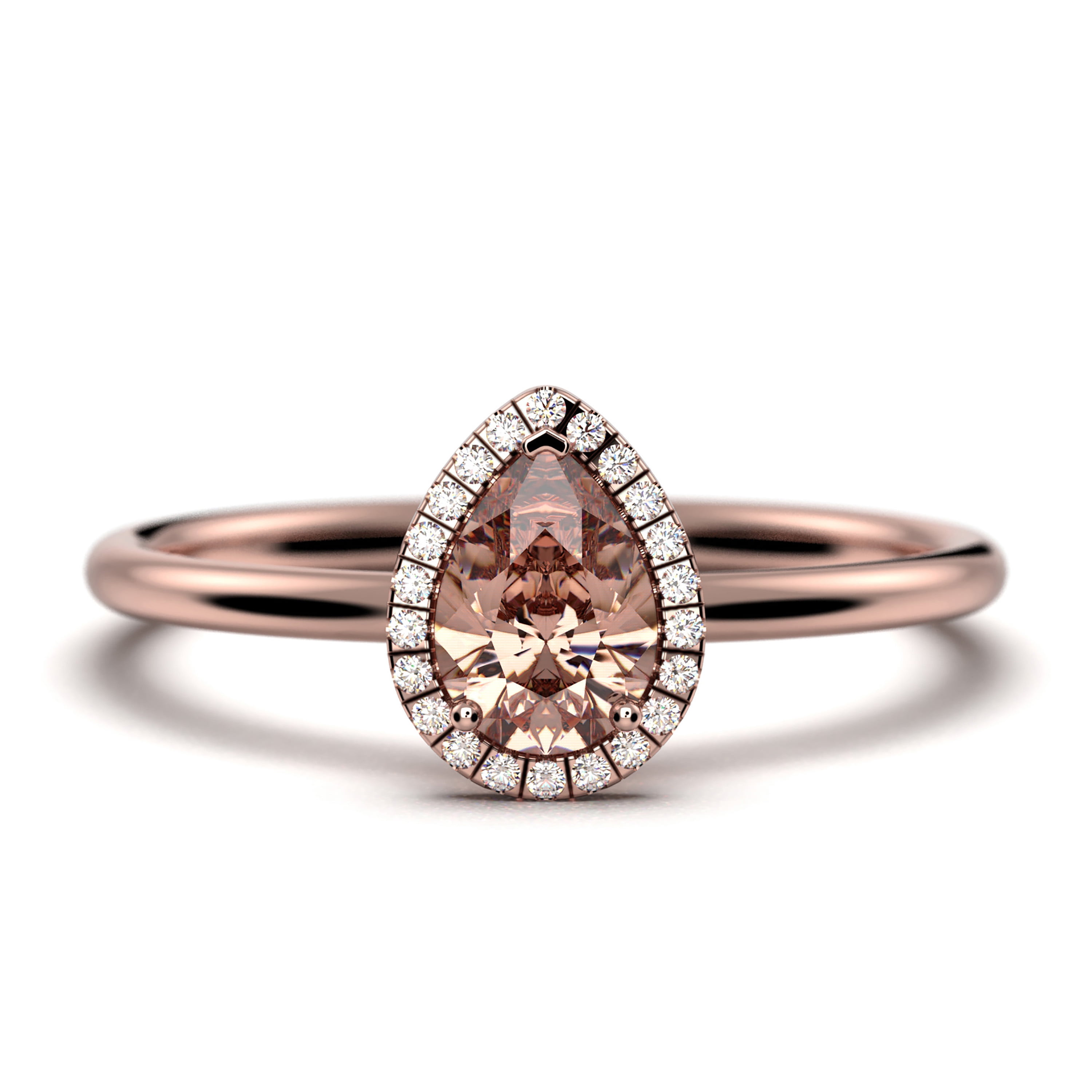 Beautiful Art Deco 1.25 Carat Pear Cut Affordable Morganite And Diamond ...