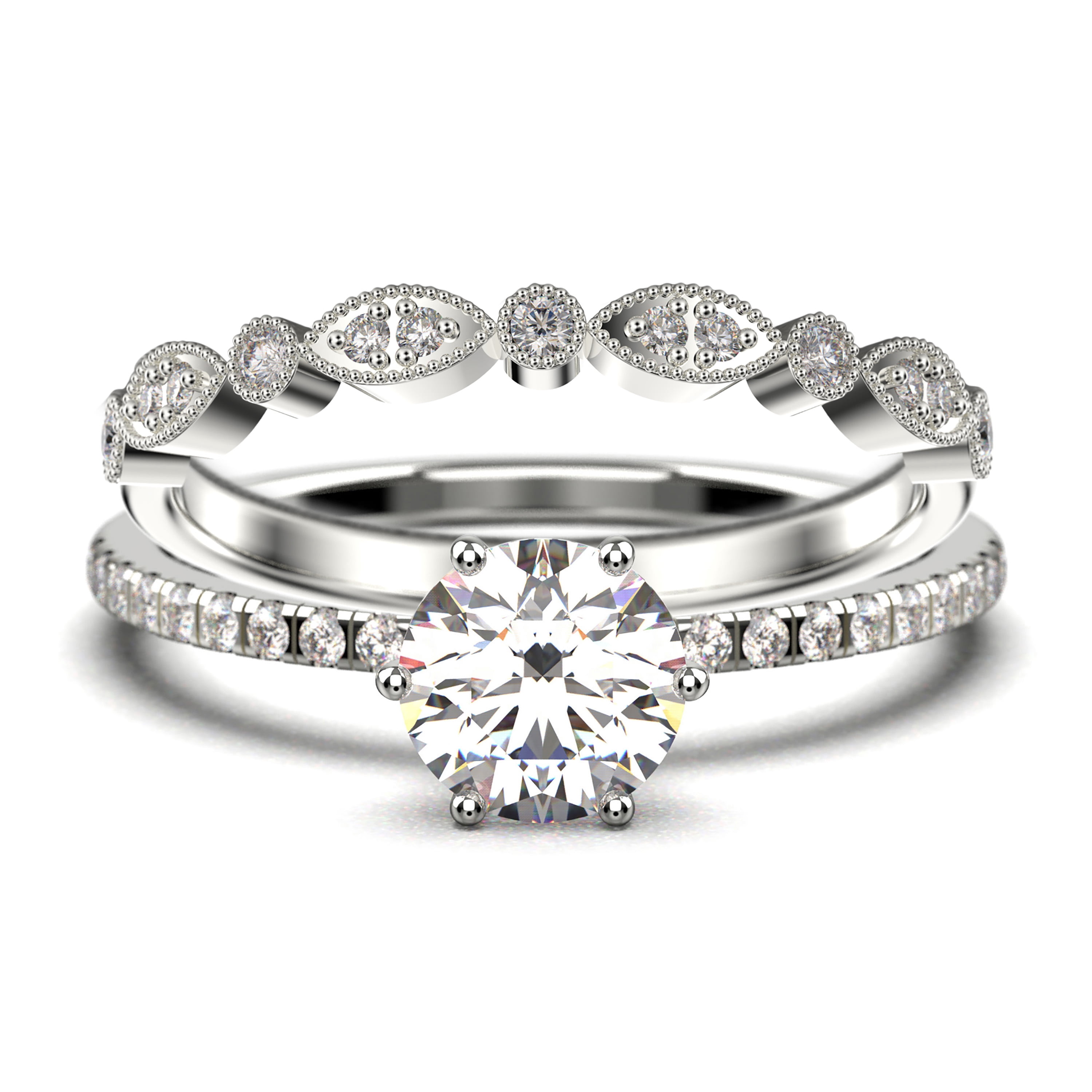 Beautiful Art Deco 1.75 Carat Round Cut Diamond Moissanite Engagement ...