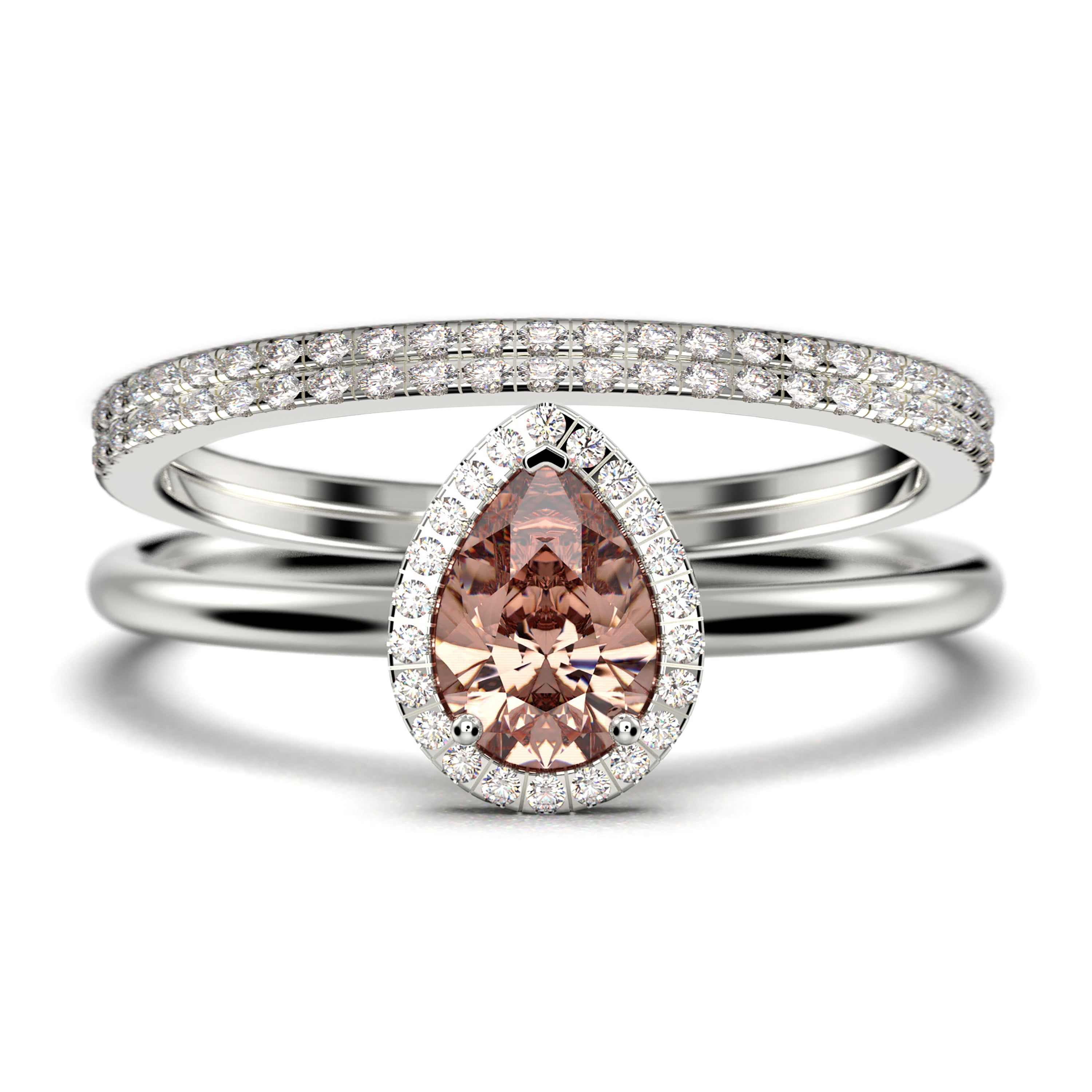 Beautiful Art Deco 2.25 Carat Pear Cut Affordable Morganite And Diamond ...