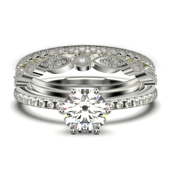 Beautiful Art Deco 2.25 Carat Round Cut Diamond Moissanite Engagement ...
