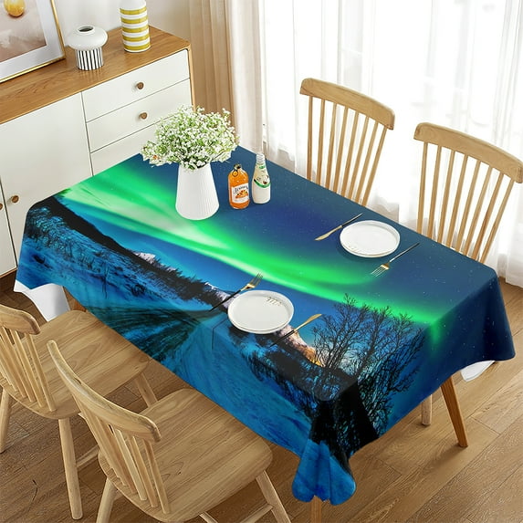 Beautiful Aurora Rectangle Tablecloth Miraculous Natural Phenomenon for ...
