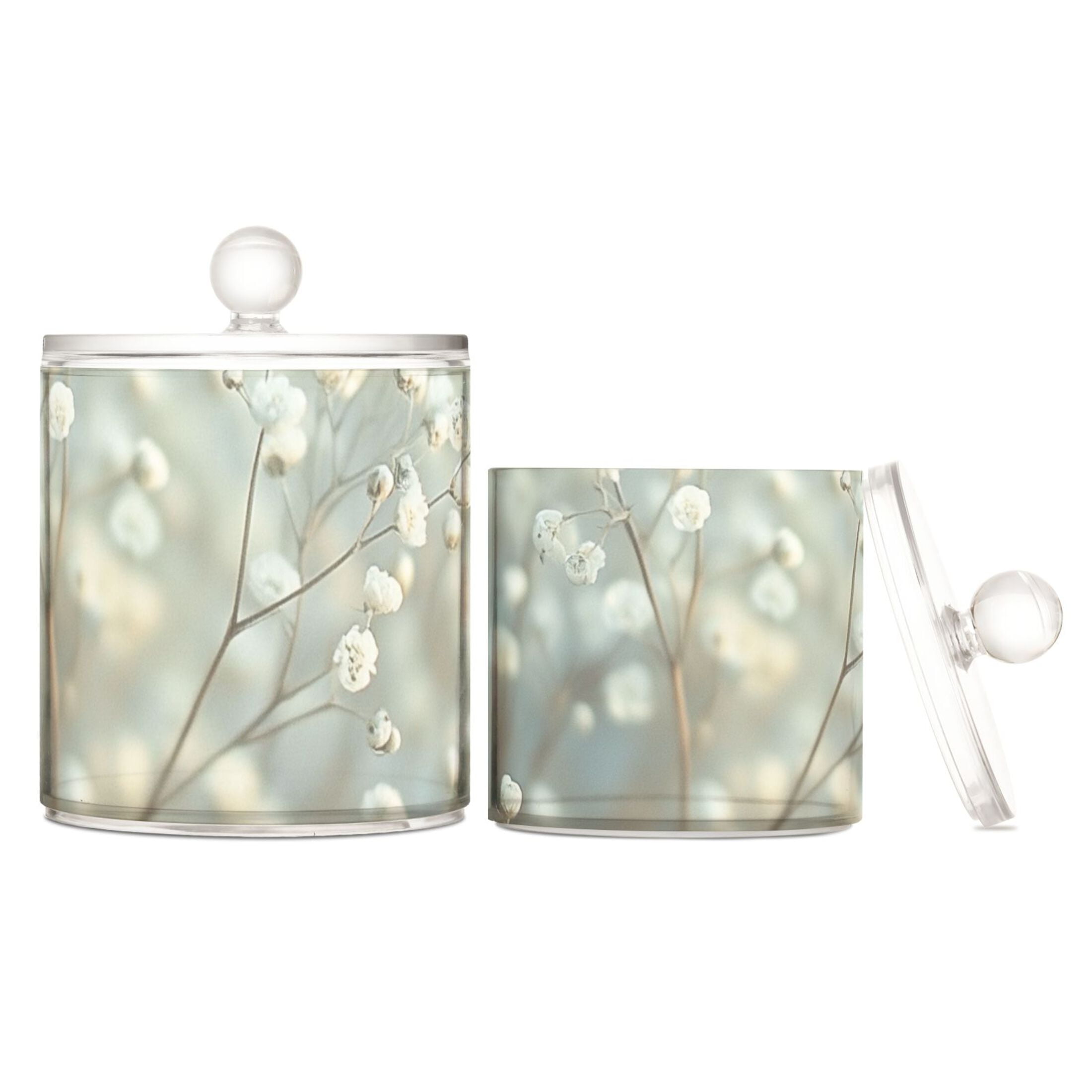 Beautiful Babysbreath Translucent Plastic Cans Storage Canisters with ...