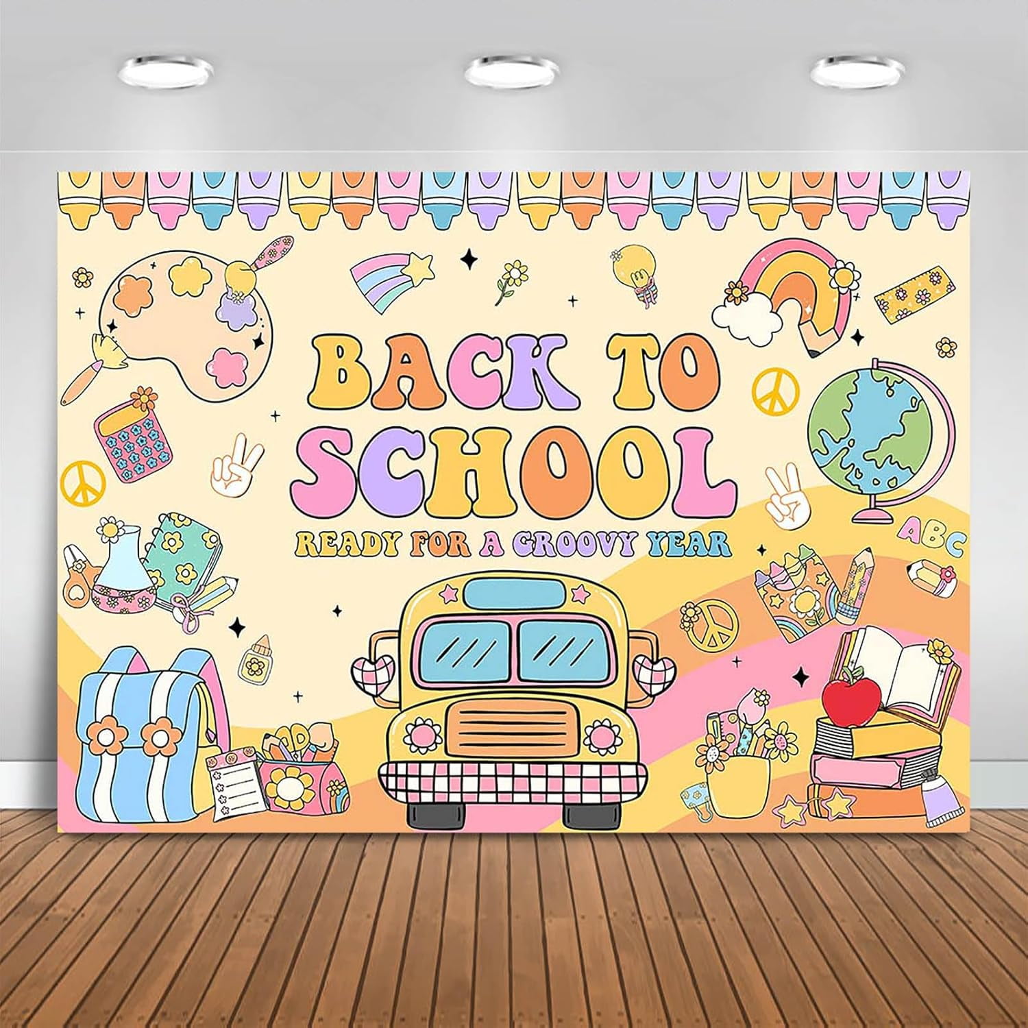 Beautiful Back to School Backdrop First Day of School Party Decorations ...