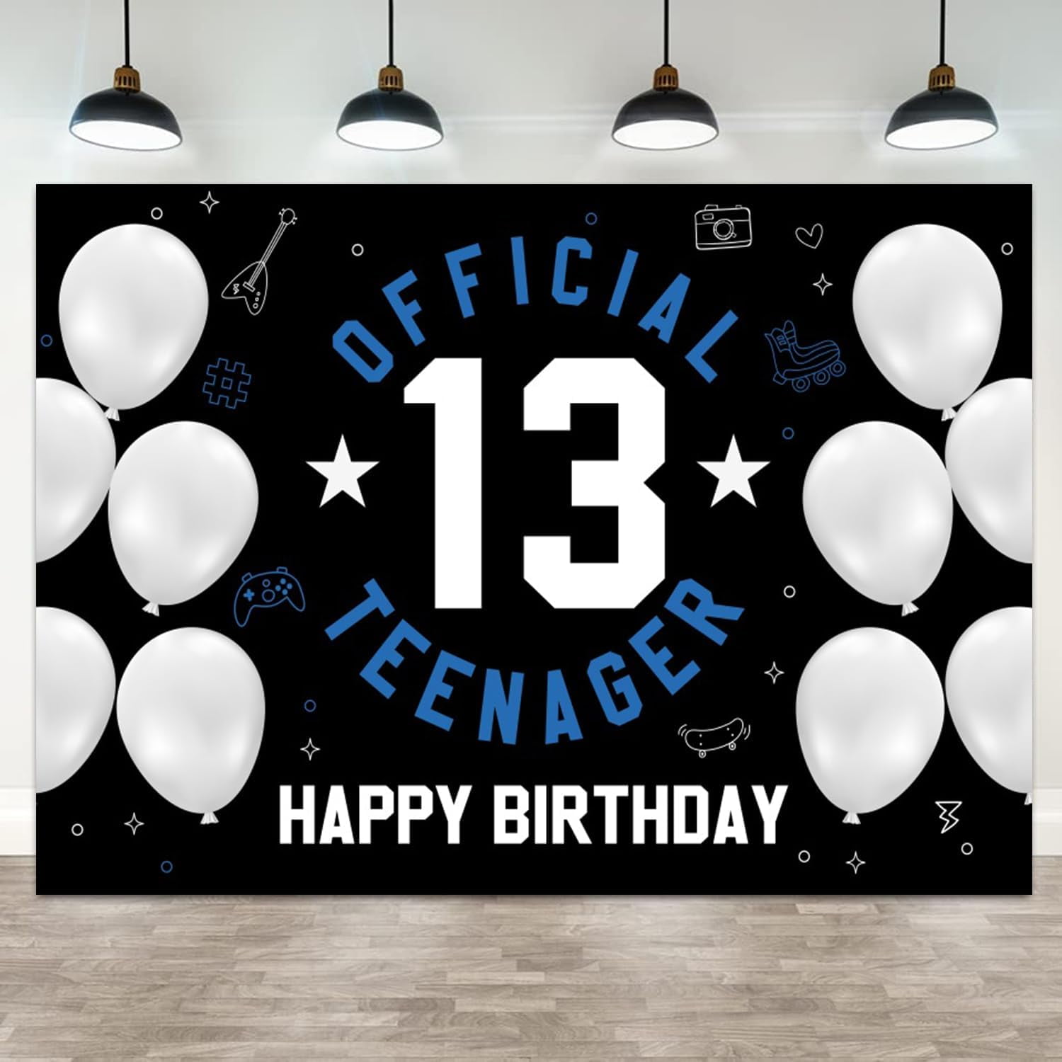 Beautiful Backdrop Happy 13th Birthday Backdrop for Boys Girls Official ...