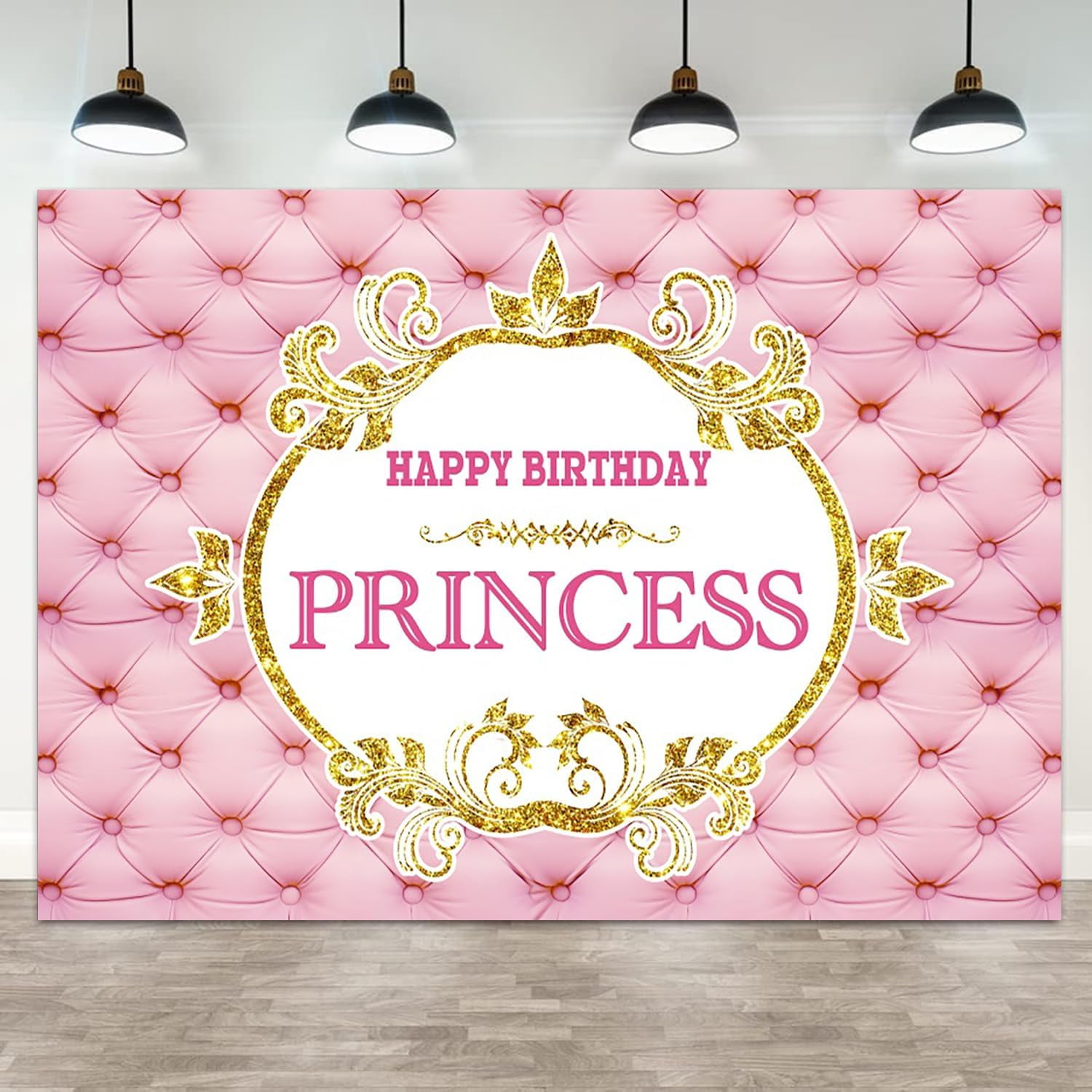 Beautiful Backdrop Happy Birthday Backdrop Pink Princess Photography ...