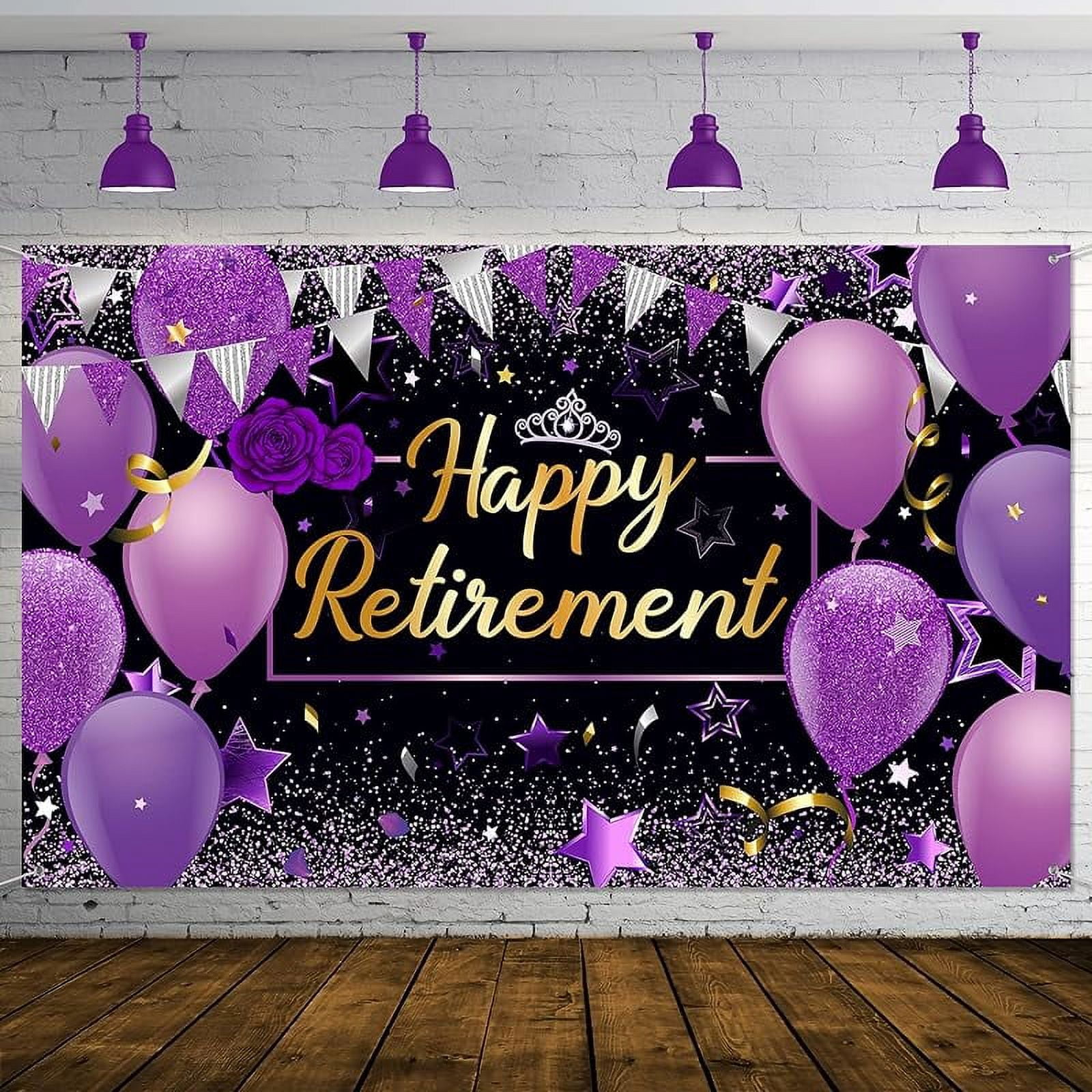 Beautiful Backdrop Retirement Party Decorations, Retire Sign Banner ...
