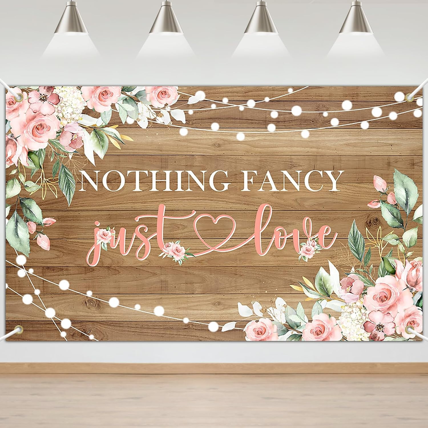 Beautiful Backdrop Rustic Nothing Fancy Just Love Backdrop Floral ...
