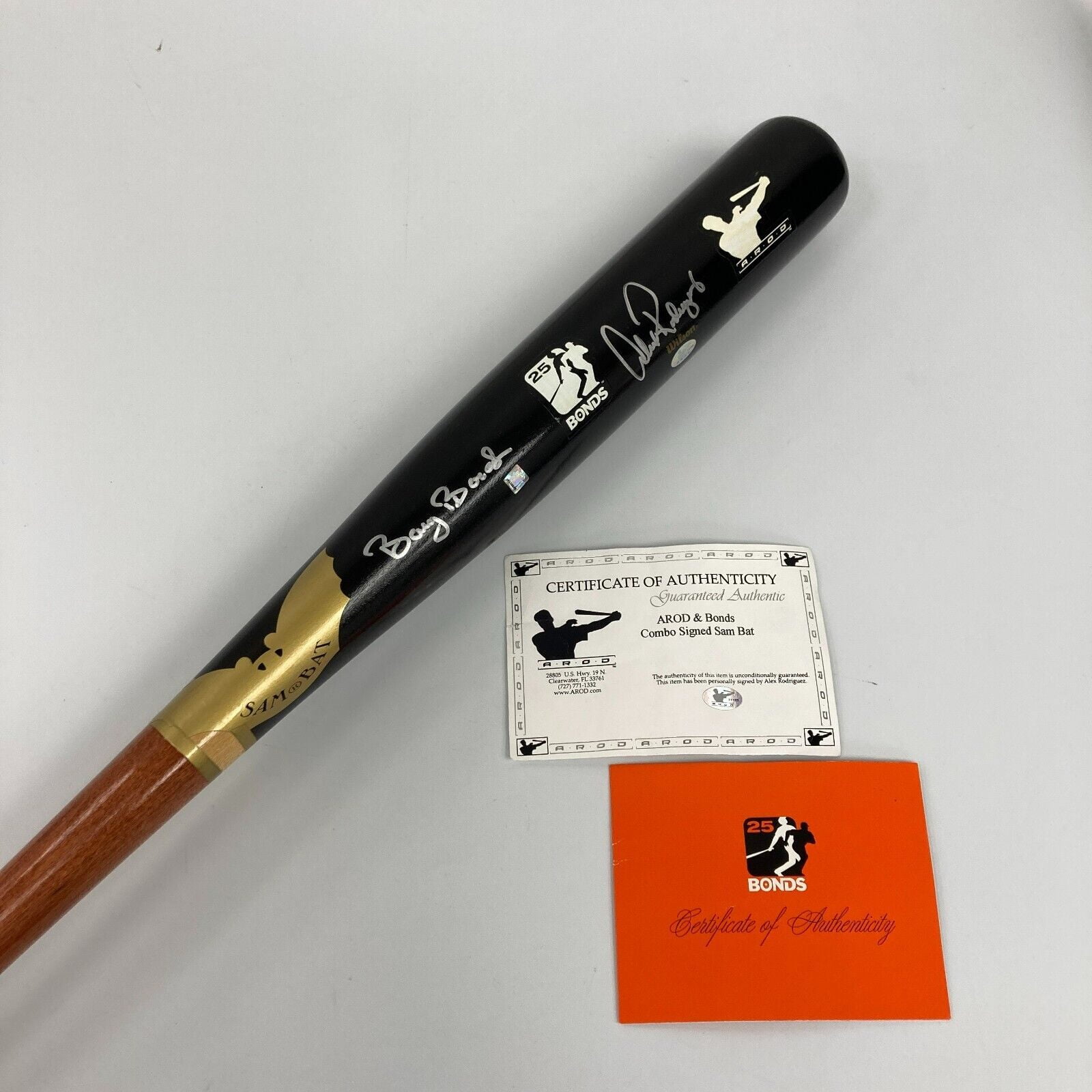 Beautiful Barry Bonds Alex Rodriguez Signed Game Model SAM Baseball Bat ...