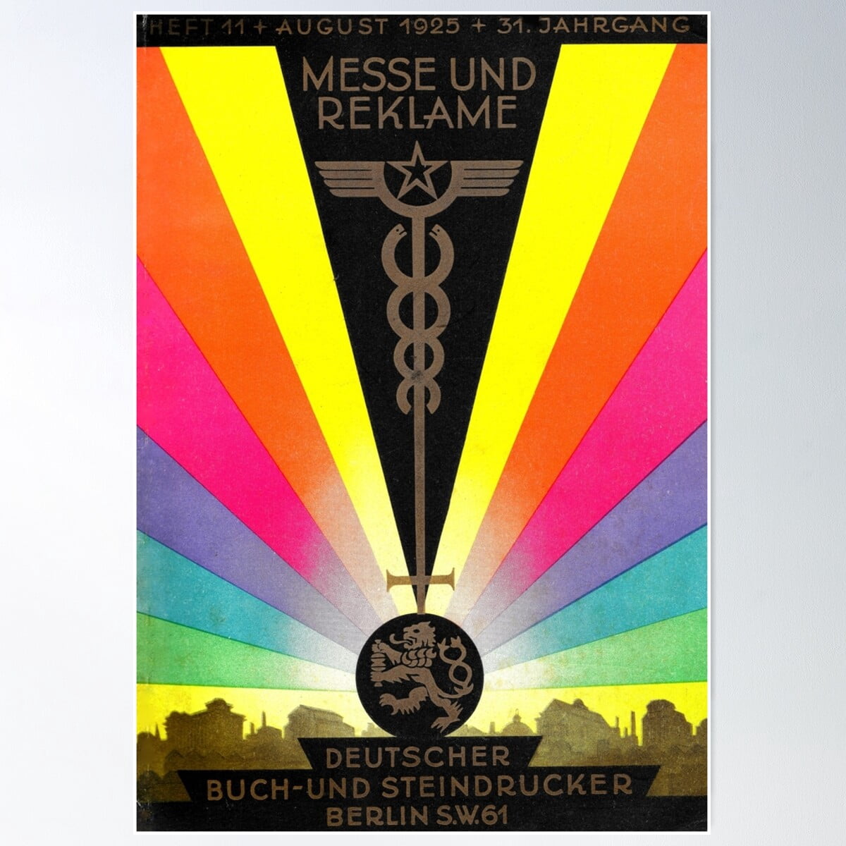 Beautiful Bauhaus Style Colorful Art Print, 1925 Exhibition And ...