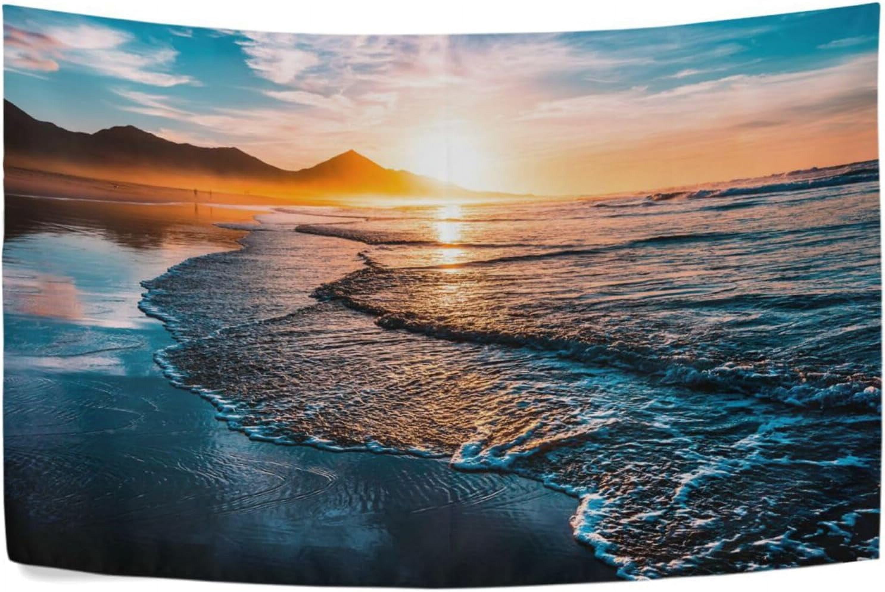 Beautiful Beach Ocean Sunset Tapestry Aesthetic Tapestry Wall Hanging ...