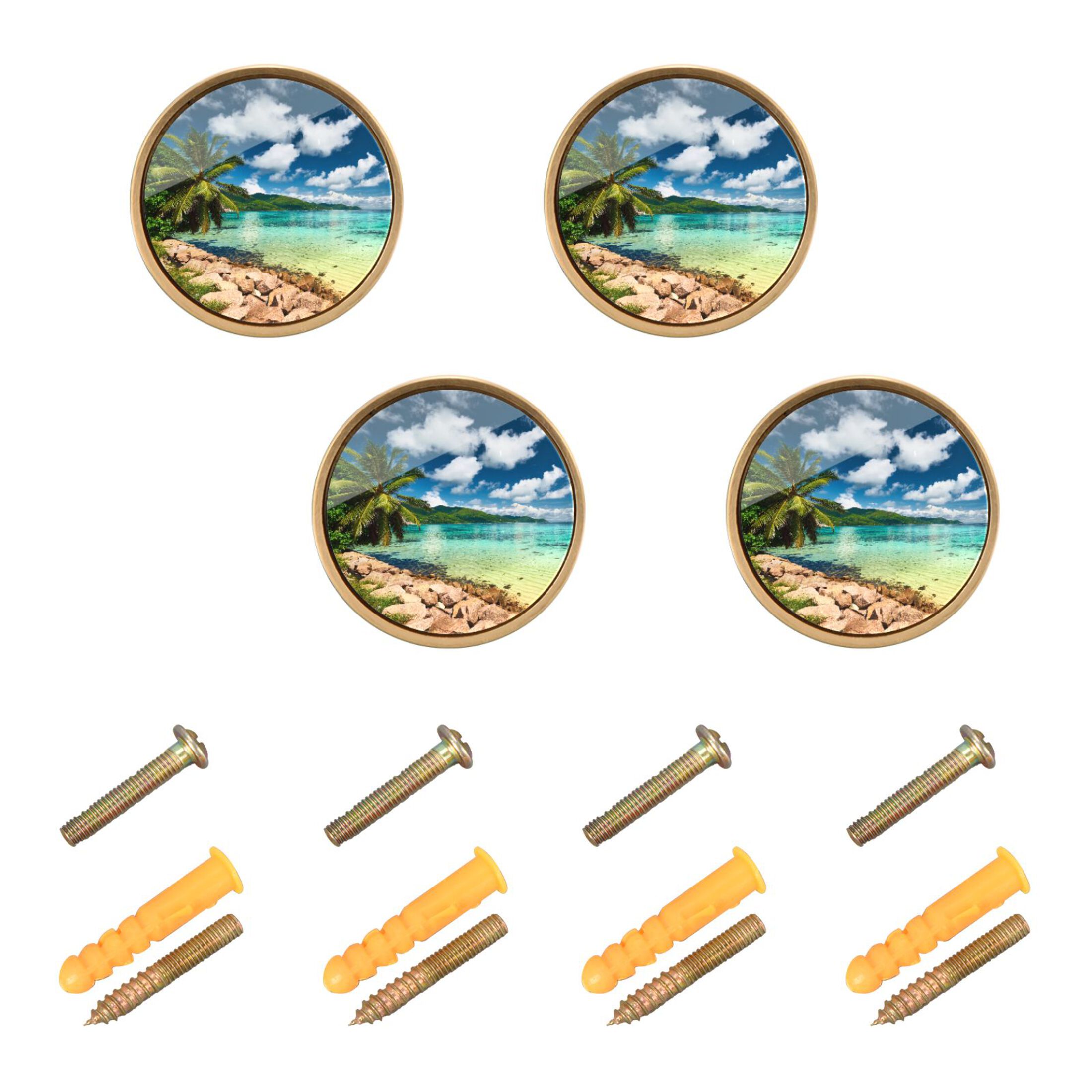 Beautiful Beach Palm Tree Cabinet Knobs Kitchen Drawers Knobs Door ...