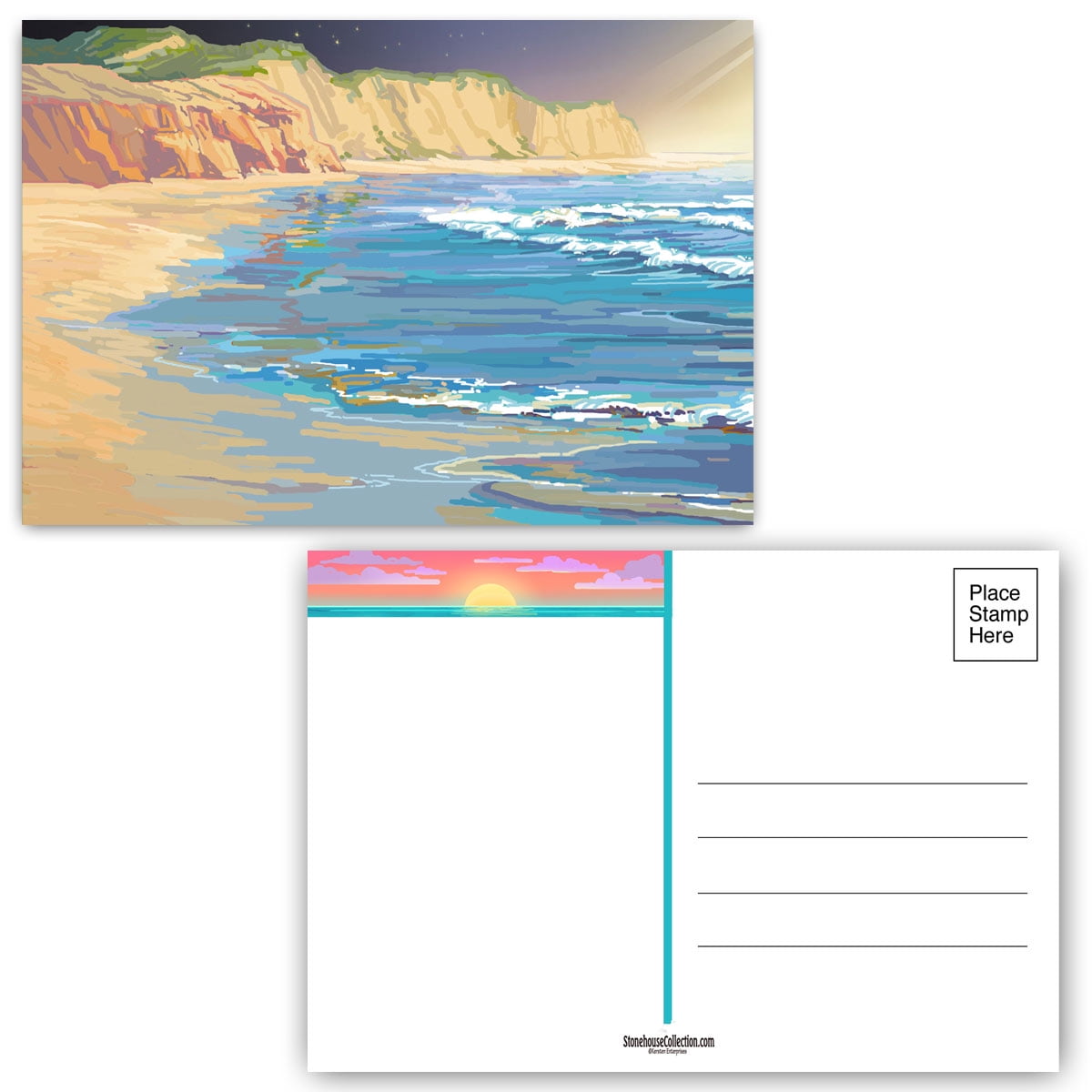 Beautiful Beach Themed Postcards - 40 4 x 6 Beach Postcards - 17104 ...
