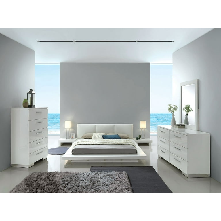 Modern white high gloss bedroom furniture store