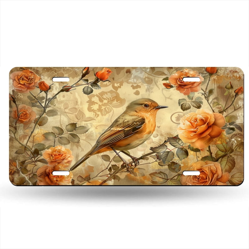 Beautiful Bird In The Center Of Roses Decorative Signboard, Decorative ...
