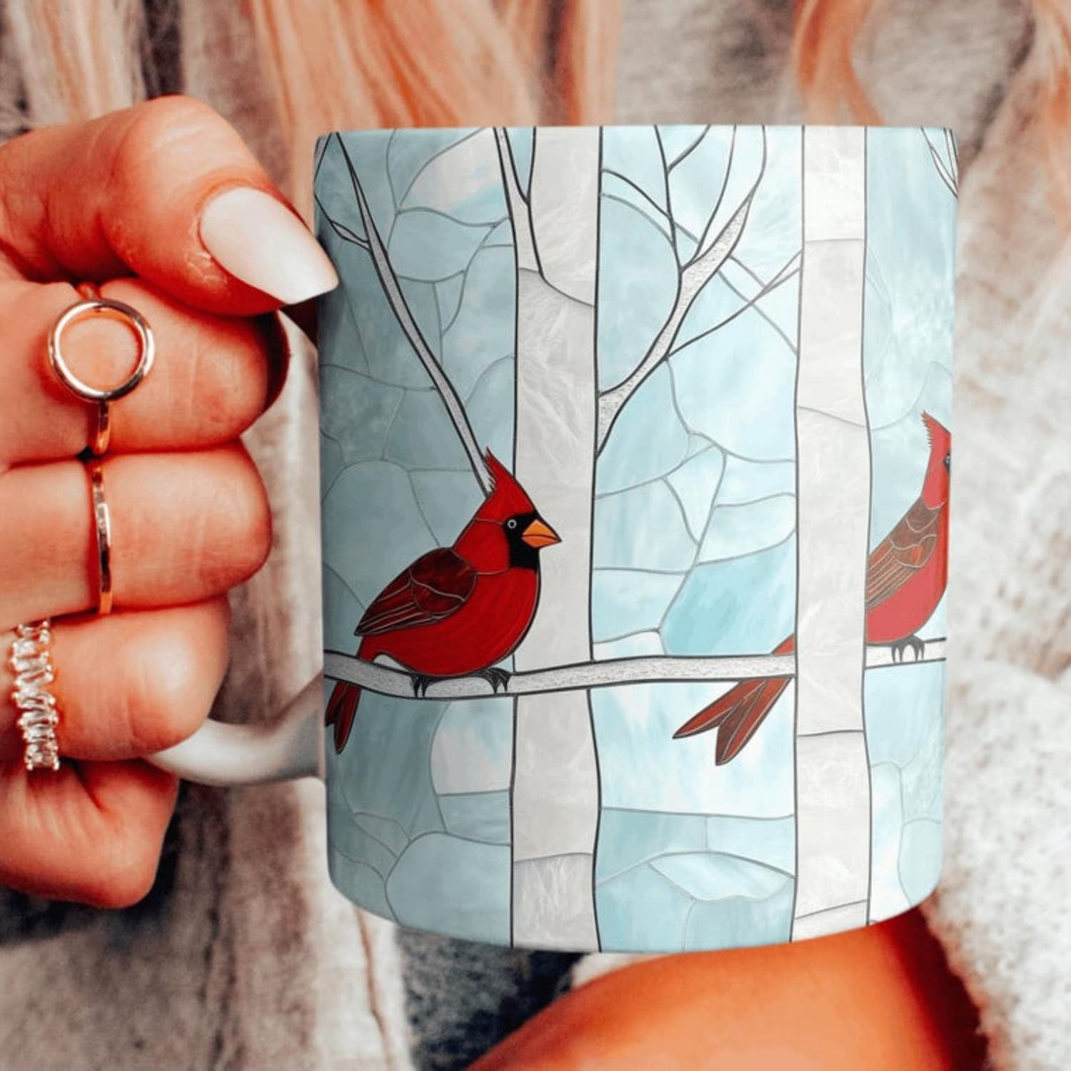 Beautiful Bird Lover Ceramic Mug, Bird Wat Mug, inal inals on Branches ...