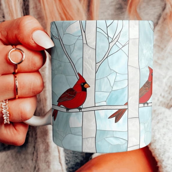 Beautiful Bird Lover Ceramic Mug, Bird Wat Mug, inal inals on Branches ...