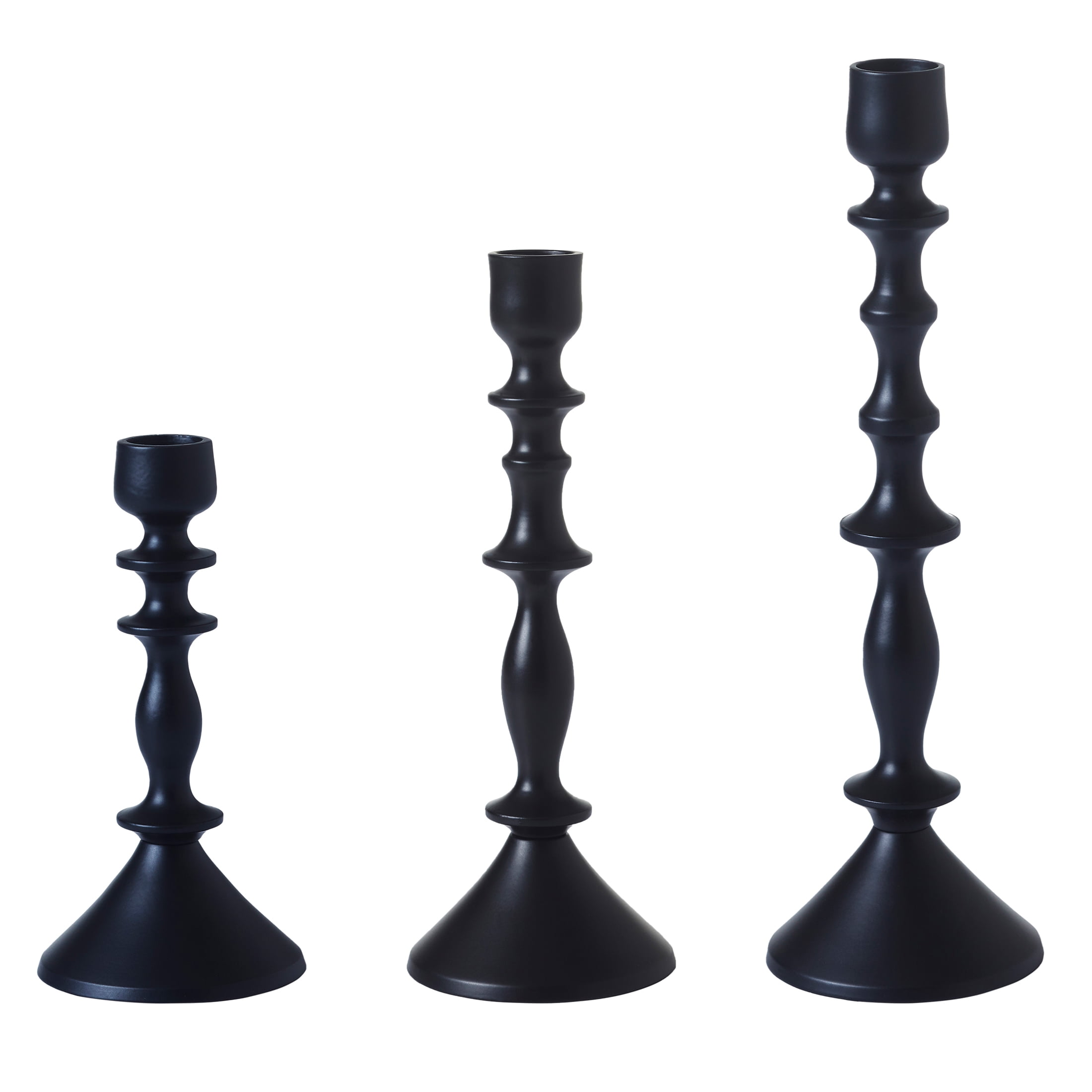 Beautiful Black Metal Taper Candle Holders by Drew Barrymore, Set of 3 ...
