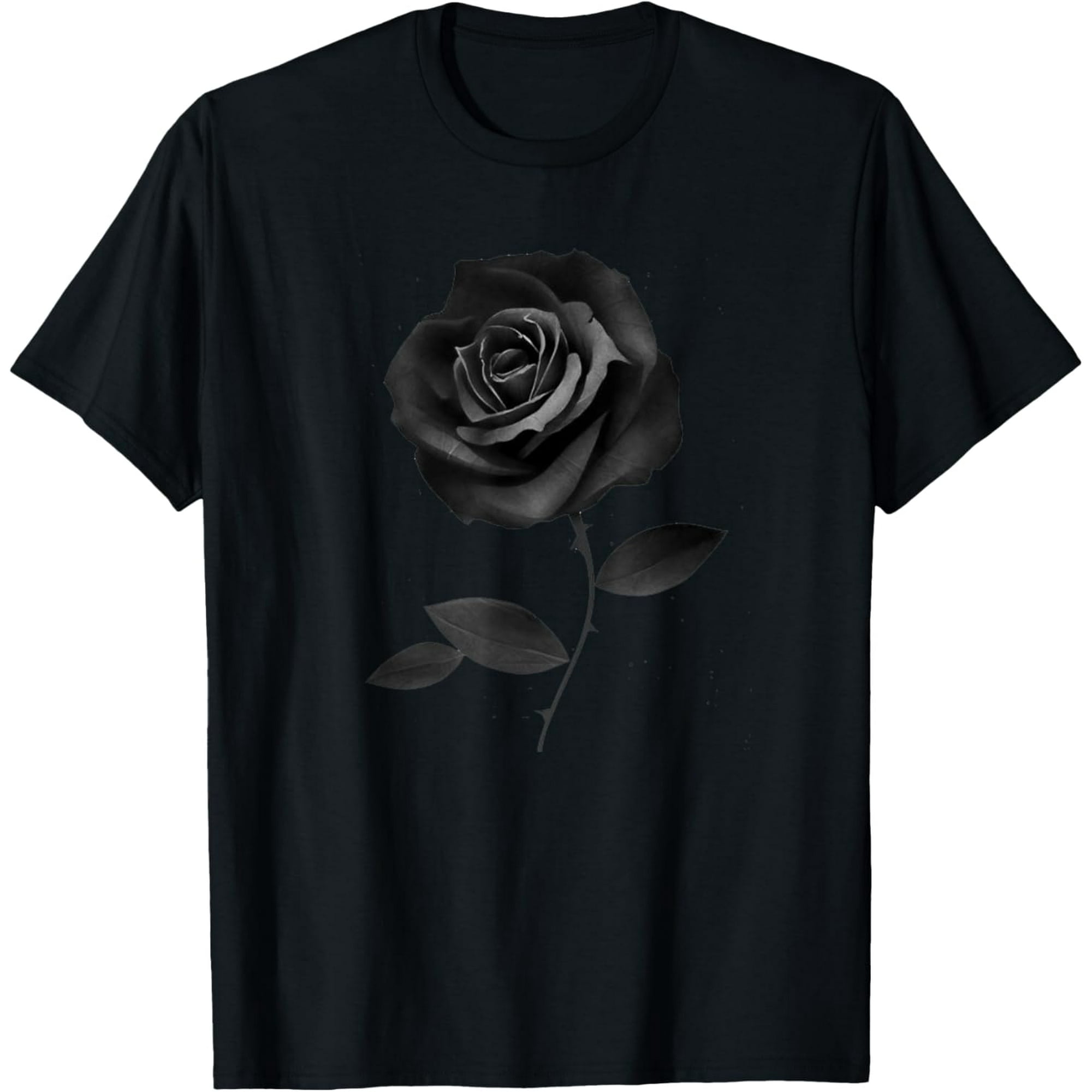 Beautiful Black Rose Flower T-Shirt T-Shirt - Walmart.com