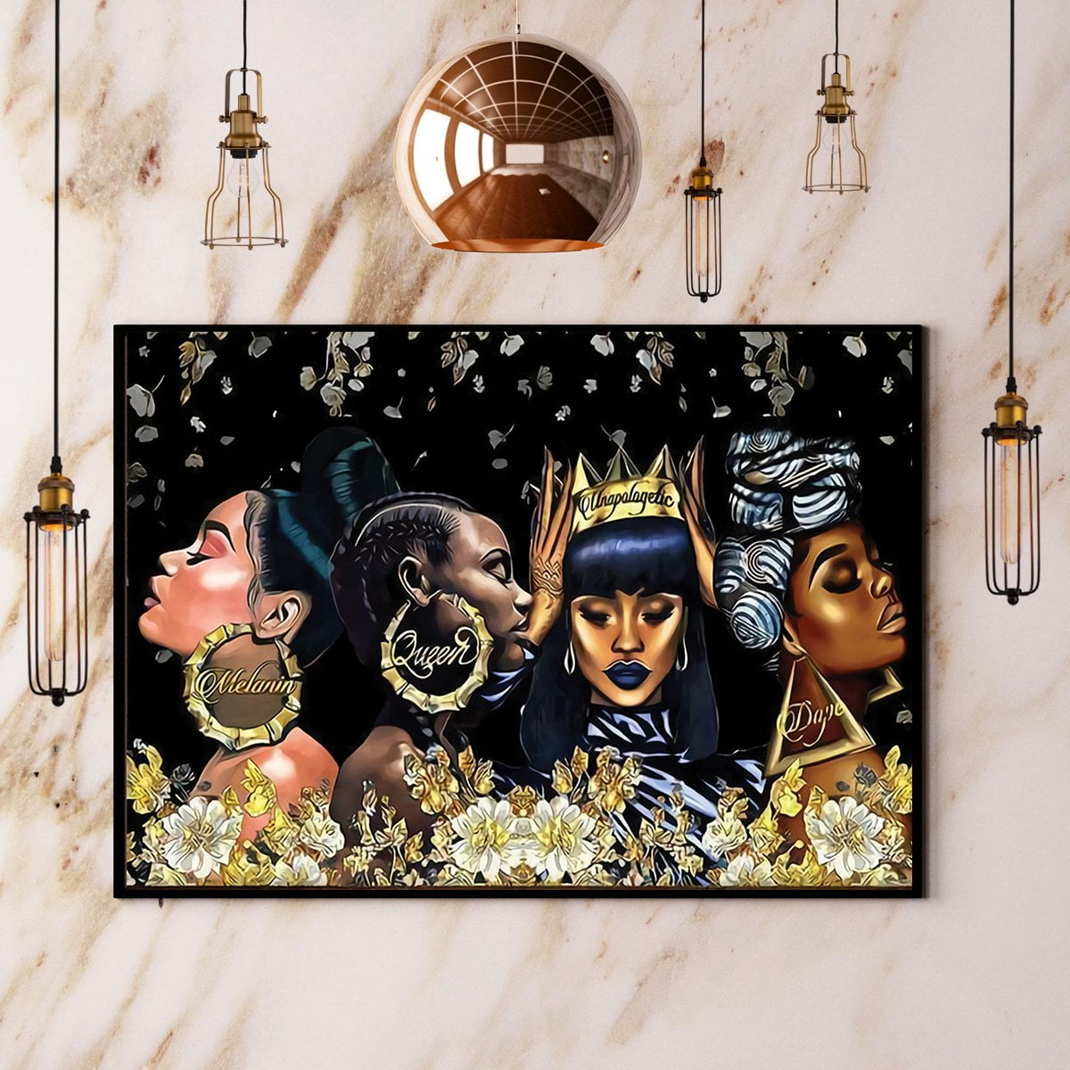 Beautiful Black Woman Dope Melanin Queen Unapologetic Paper Poster No Frame Matte Wall Art Decor ...