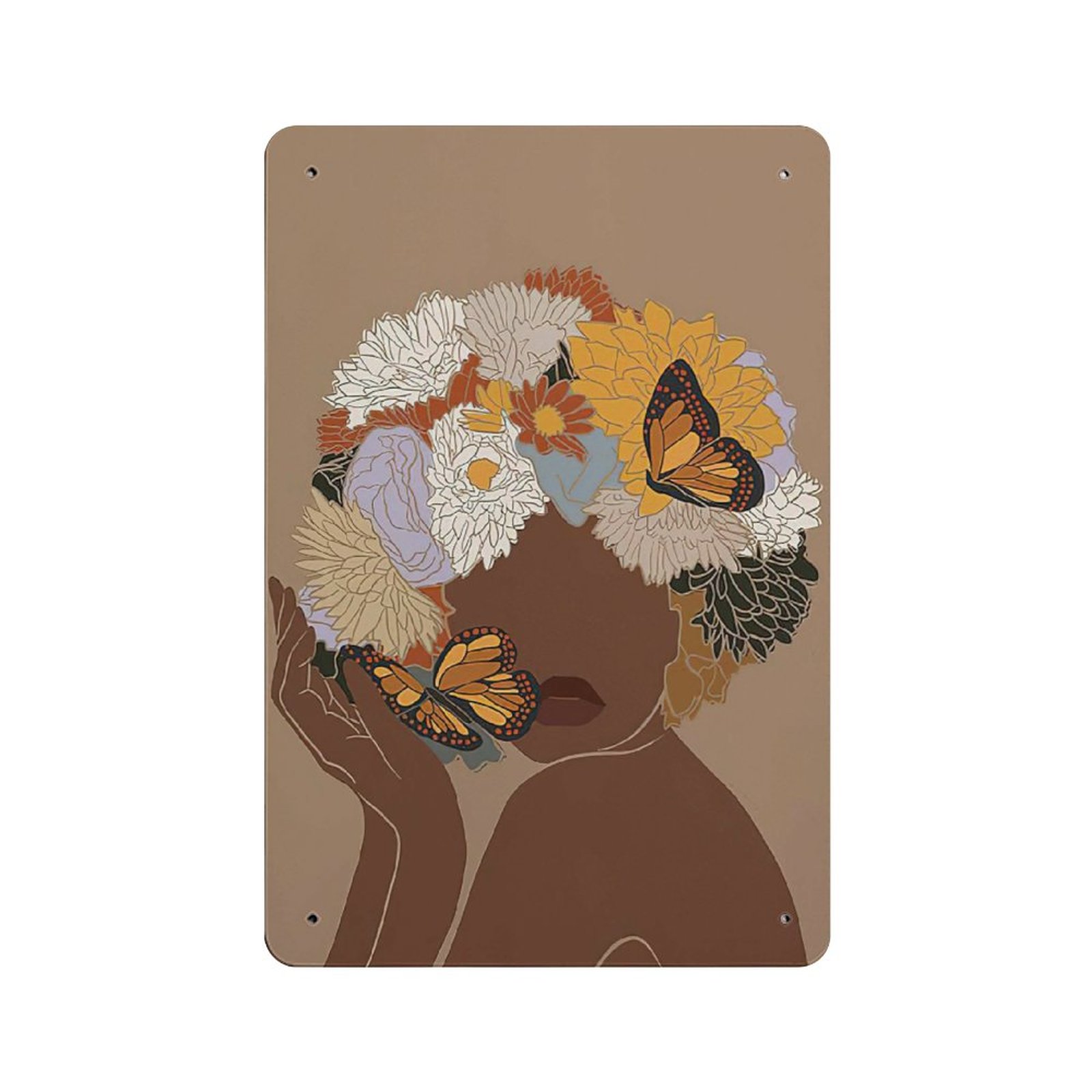 Beautiful Black Woman Vertical tin sign, Black Girl, Black Girl Magic ...