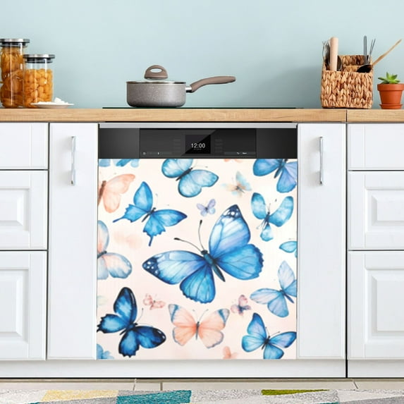 Beautiful Blue Butterflies Dishwasher Magnet Cover Reuseable ...