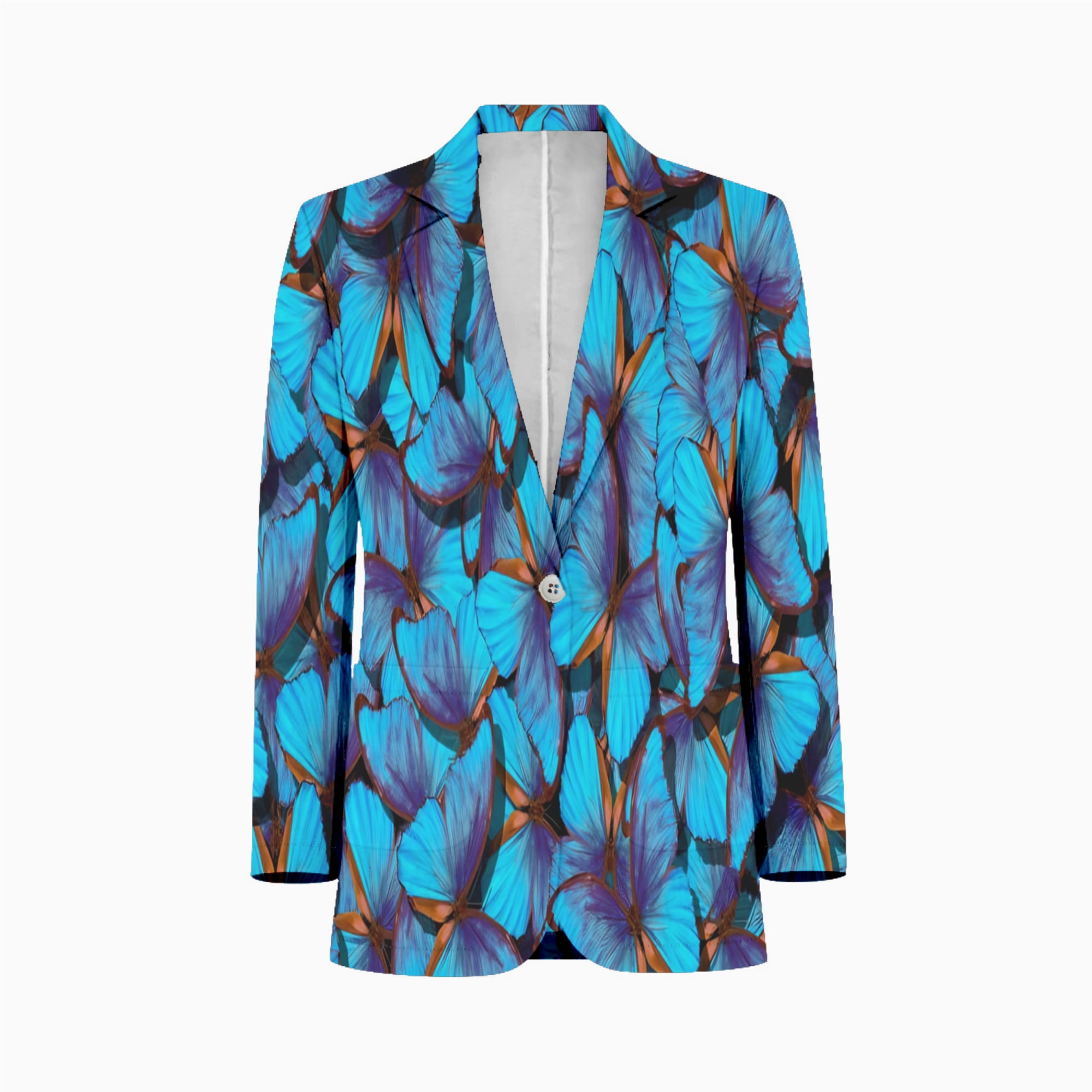 Beautiful Blue Different Butterflys Customized Men's Suits full man ...