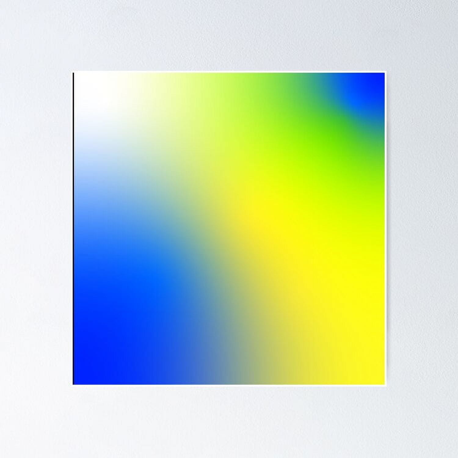 Beautiful Blue Green and Yellow Gradient UNFRAMED Poster, 8x12 ...