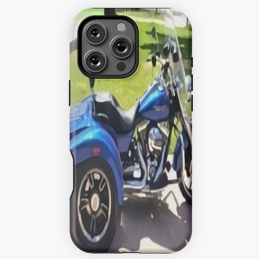 Beautiful Blue Harley Motorcycle Phone Case for iPhone 16 15 14 13 12 ...