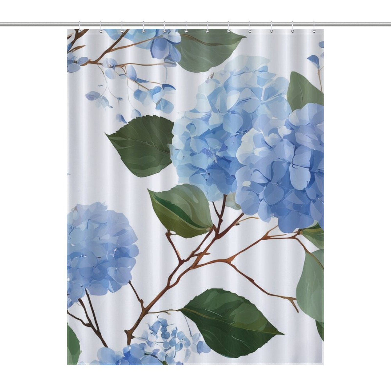 Beautiful Blue Hydrangea Floral Pattern Cloth Fabric Bathroom Decor Set ...