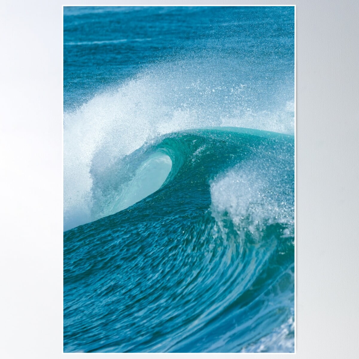 Beautiful Blue Ocean Waves Poster Wall Art, Modern Wall Decor For Living Room Bedroom, 12x18 ...