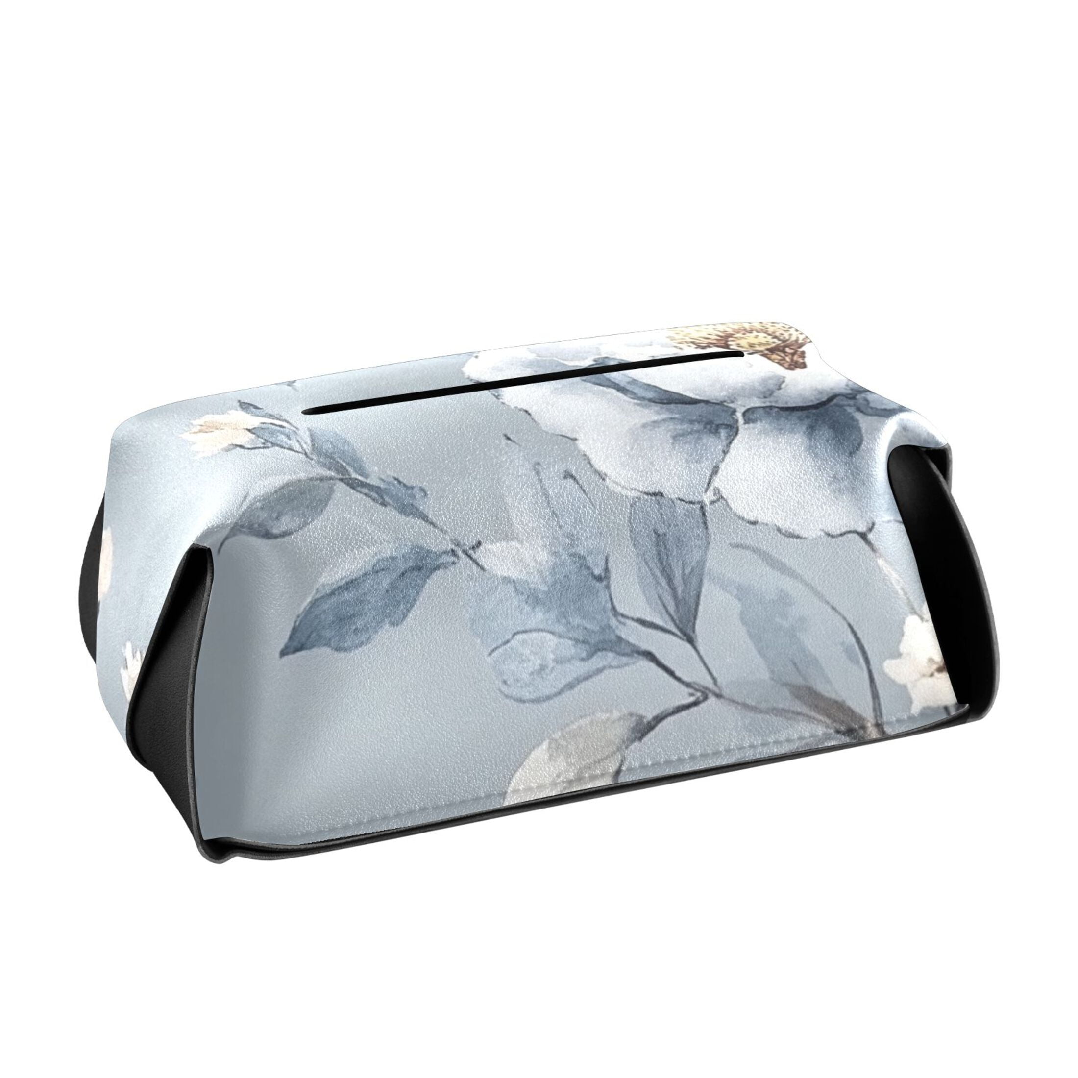 Beautiful Blue Rose Tissue Box Cover Leather Square Rectangle Tissue ...
