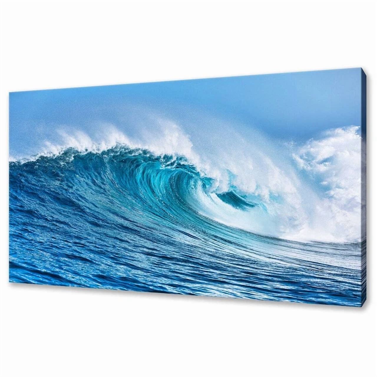 Beautiful Blue Sea Ocean Waves Wall Art Home Decor Vintage Gift Living ...