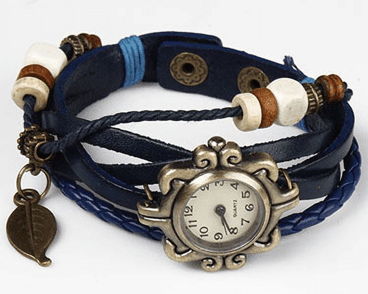 Beautiful Bohemian Style Retro Handmade Leather Tree Leaf Women's Watch ...