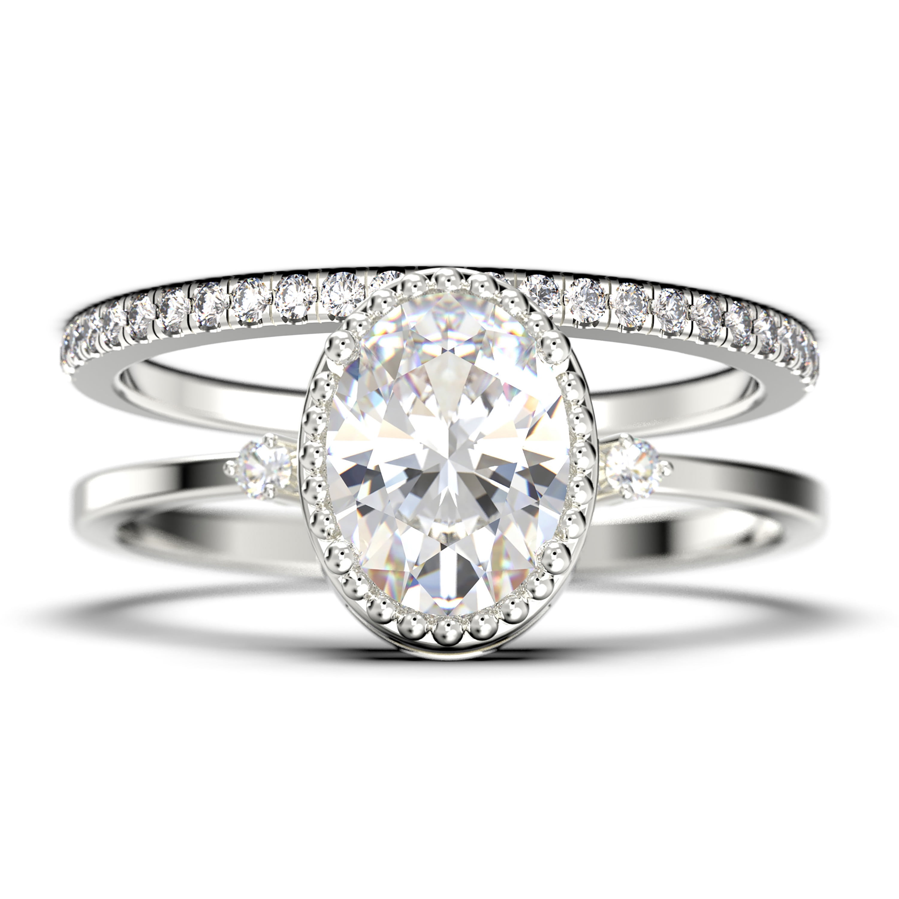 Beautiful Boho And hippie 1.85 Carat Oval Cut Diamond Moissanite Engagement Ring, Wedding Ring ...