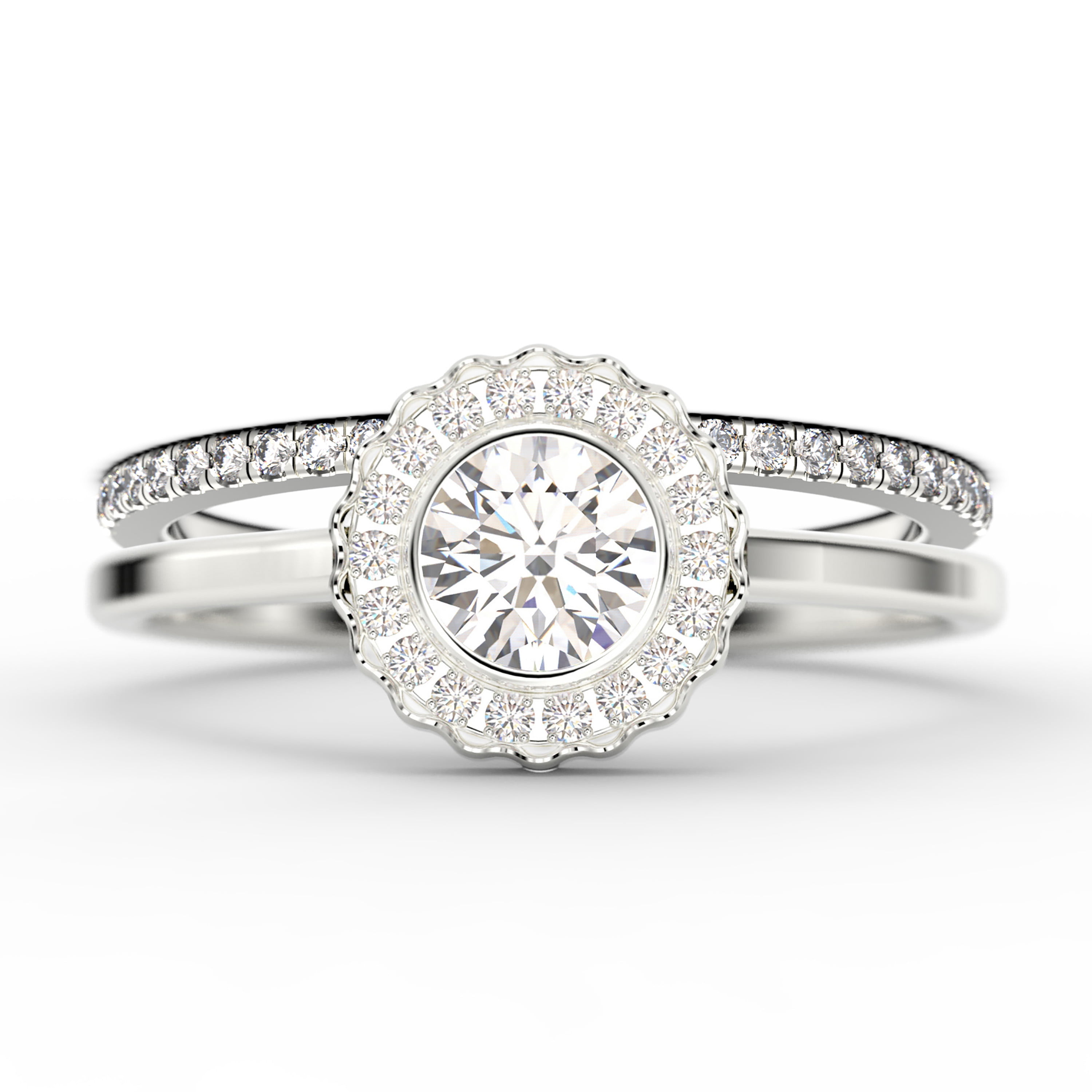 Beautiful Boho & Hippie 1.60 Carat Round Cut Antique Diamond Moissanite Engagement Ring, Floral ...