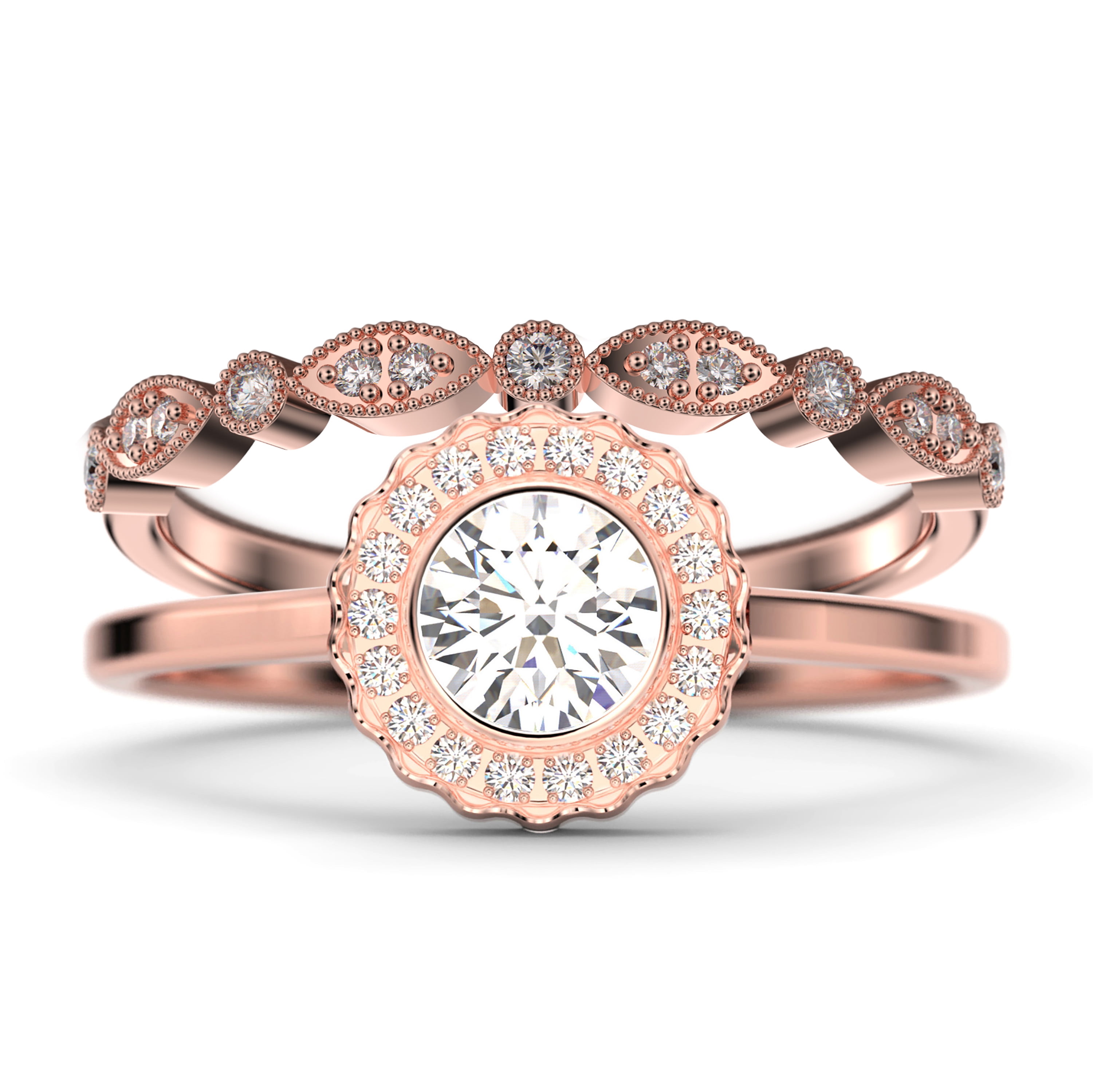 Beautiful Boho & hippie 1.60 Carat Round Cut Antique Diamond Moissanite Engagement Ring, Floral ...