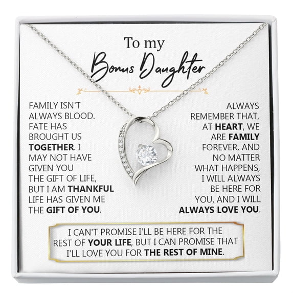 To My Beautiful Bonus Daughter From Mom Dad Keepsake Necklace, A ...