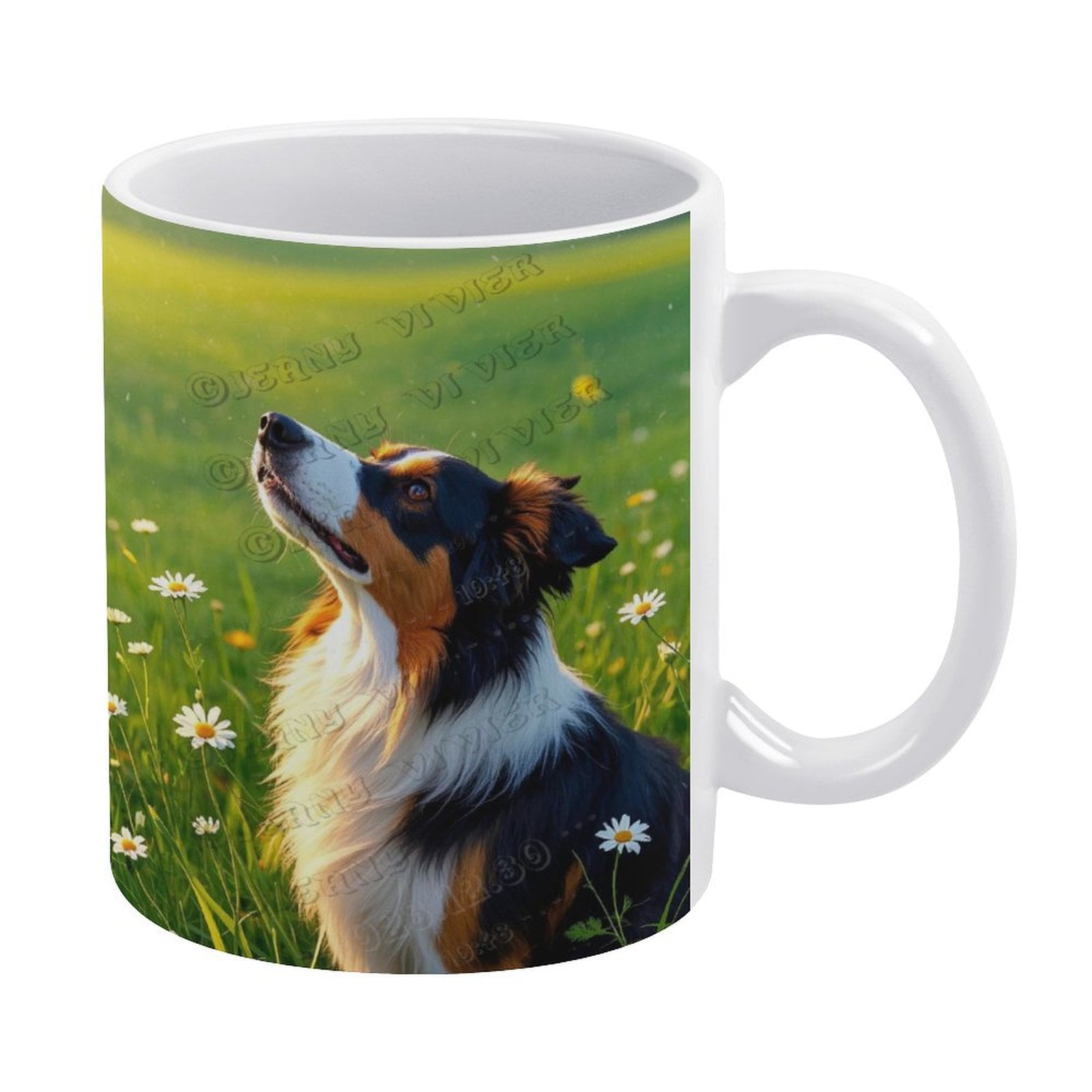 Beautiful Border Collie Dog Coffee Mug - 11 oz White Ceramic Cup for ...