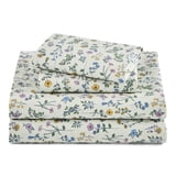 Beautiful Botanical 4-Piece 100% Cotton Percale Sage Green Sheet Set ...