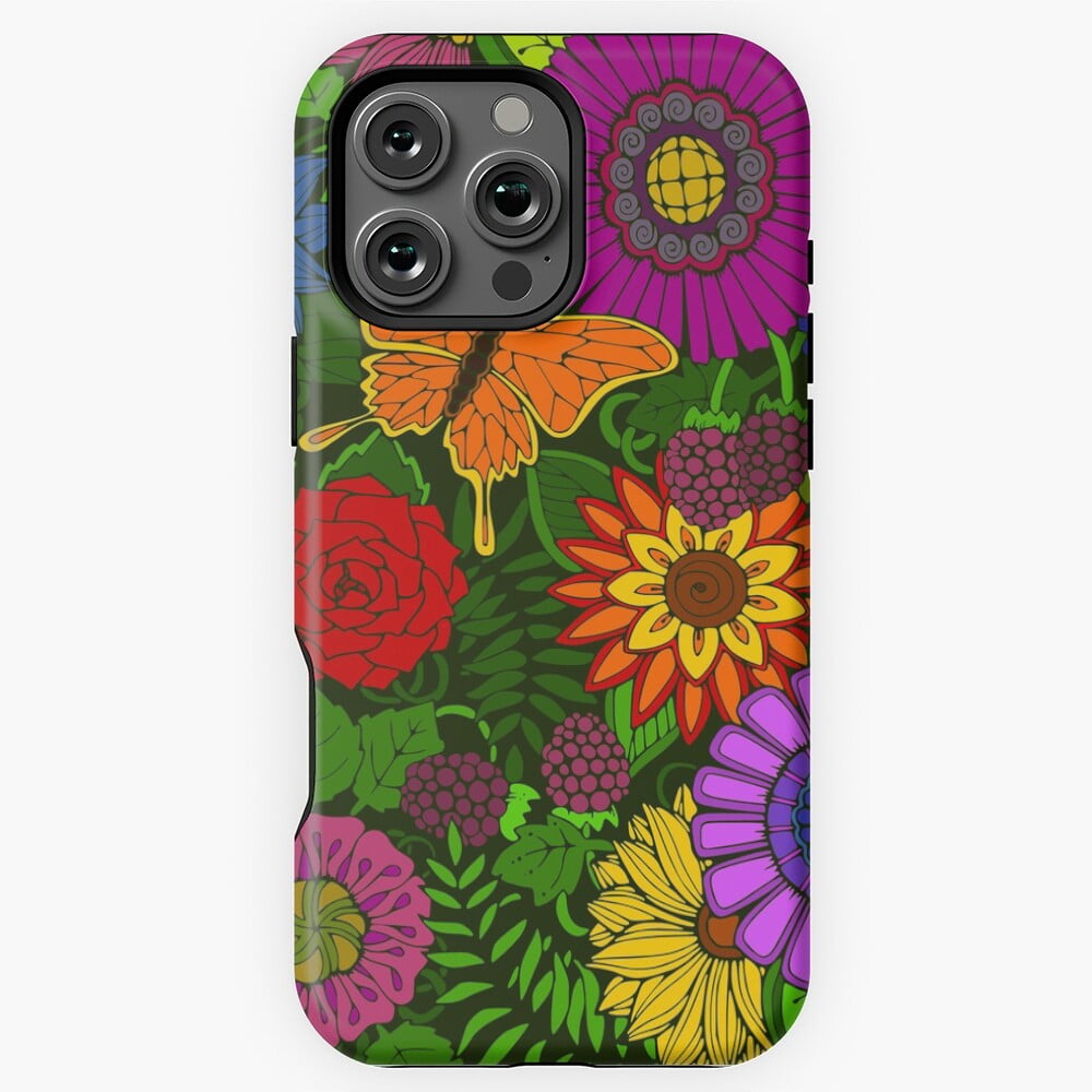 Beautiful Botanical Floral Artwork iPhone Case 17 16 15 14 13 12 11 Pro ...