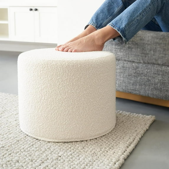 Beautiful Boucle Pouf Ottoman and Foot Rest - Elevate Your Living Room ...