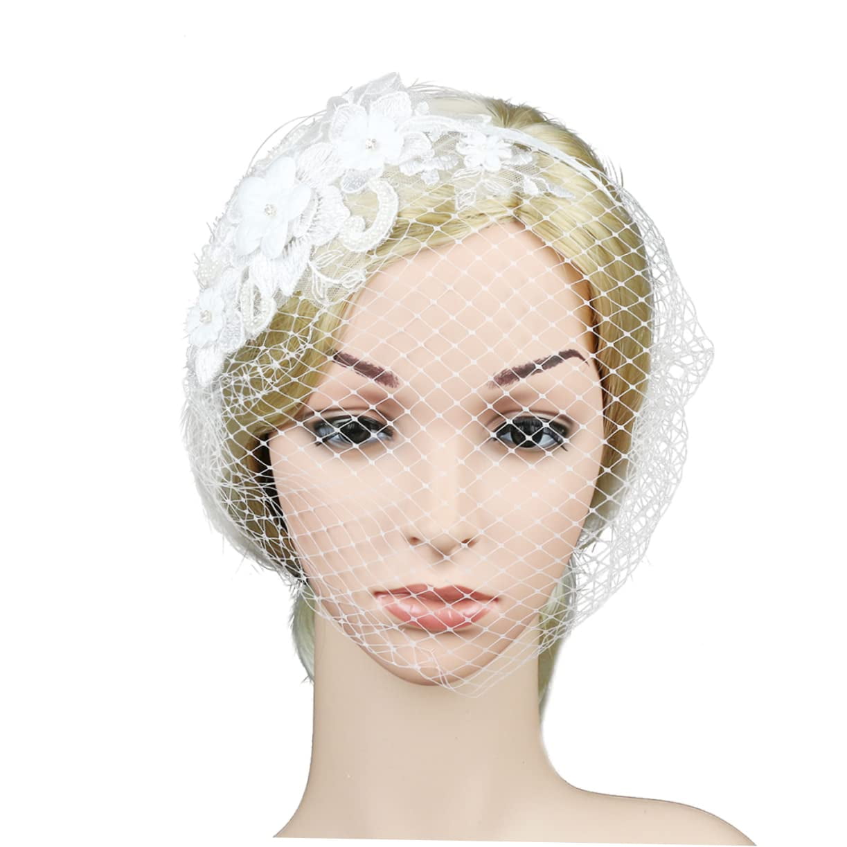 Beautiful Bride Mesh Headdress Elegant Flower Decor Hair Hoop for Women ...