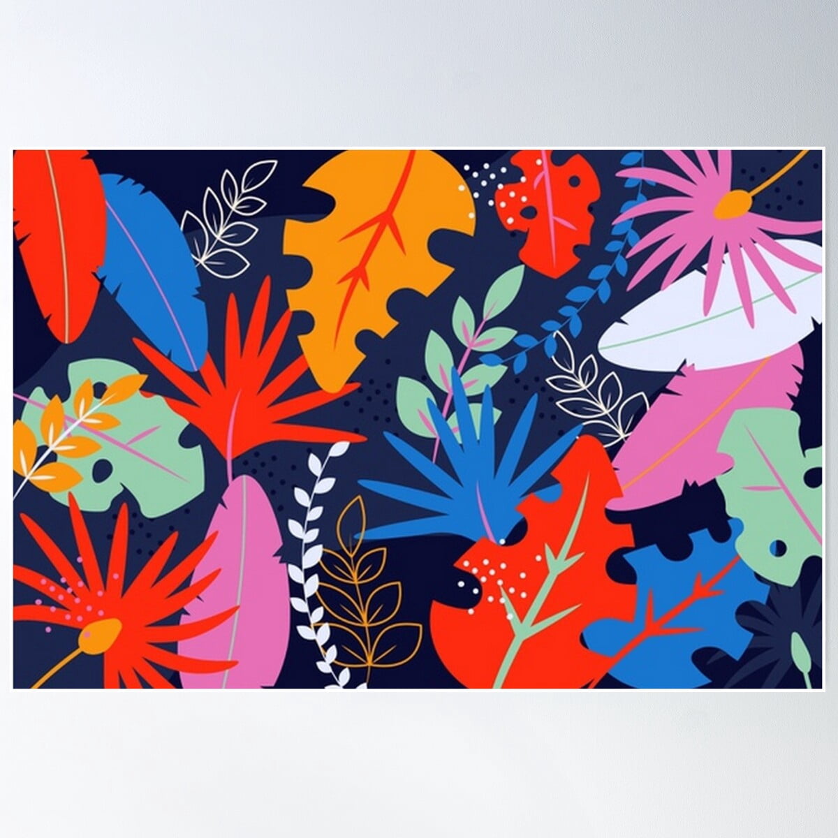 Beautiful Bright Colorful Tropical Abstract Poster Wall Art Modern Wall ...