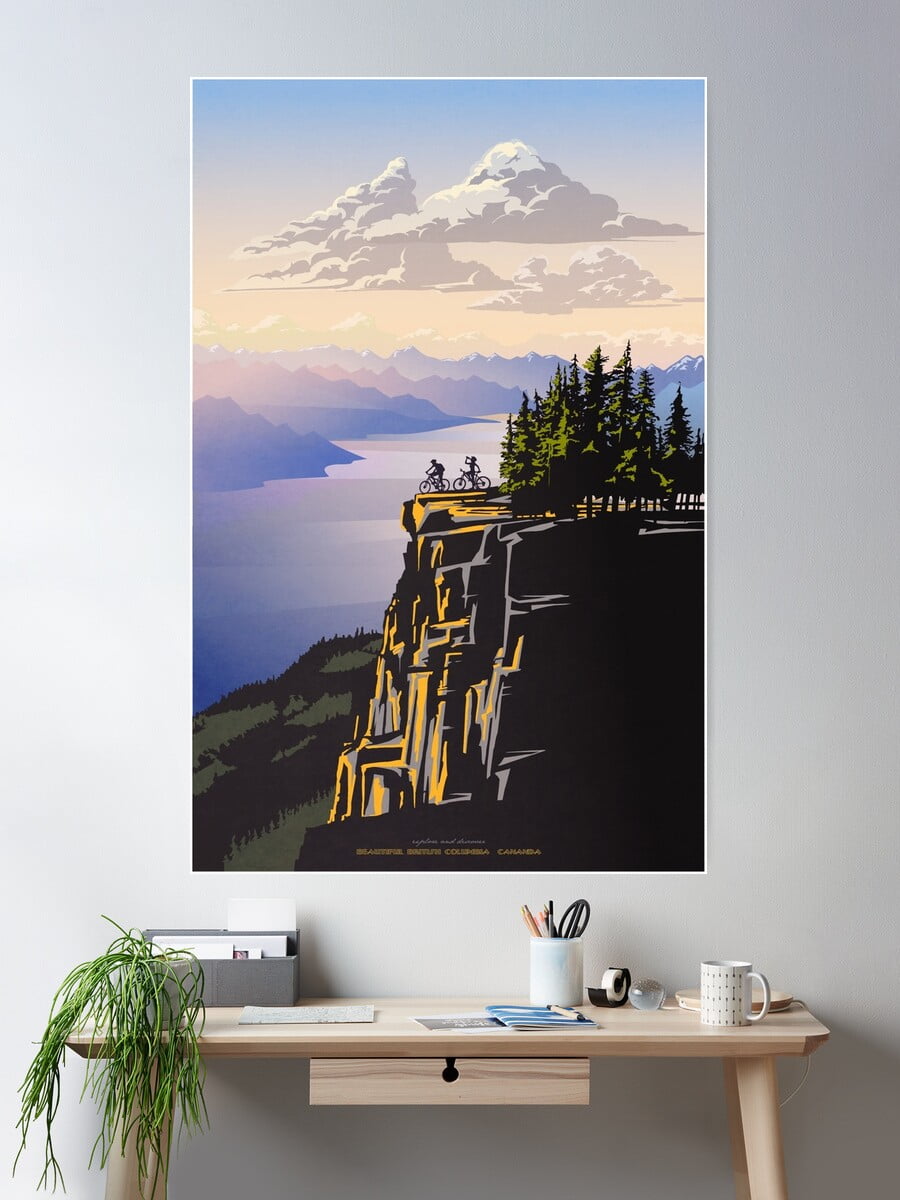 Beautiful British Columbia Retro Travel Poster Poster Wall Art, Modern ...